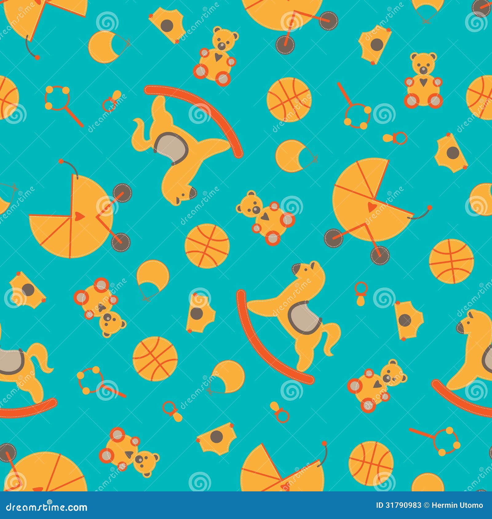 Seamless Baby Element Abstract Pattern Stock Vector - Illustration of ...