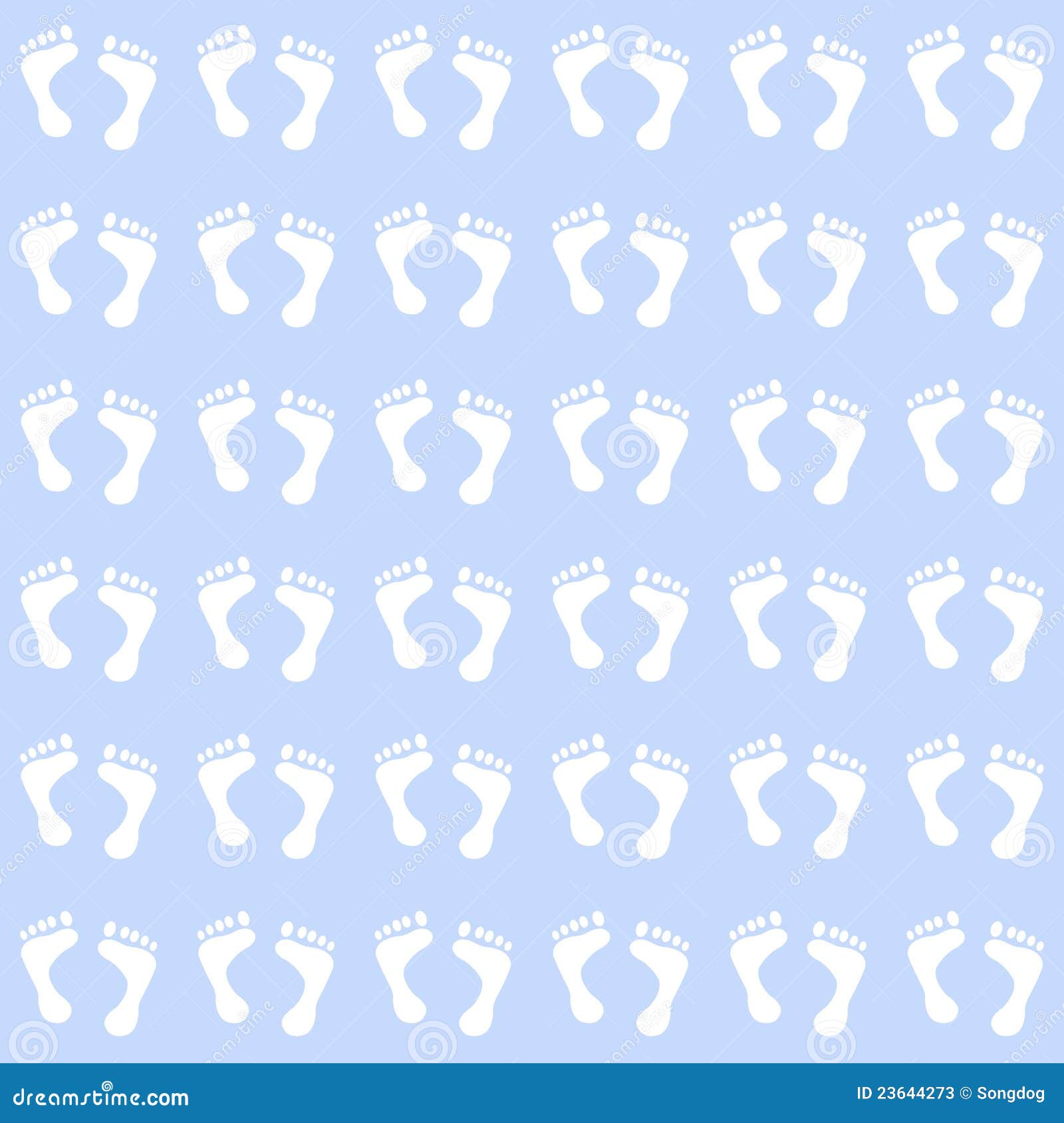 Blue Baby Footprints Border