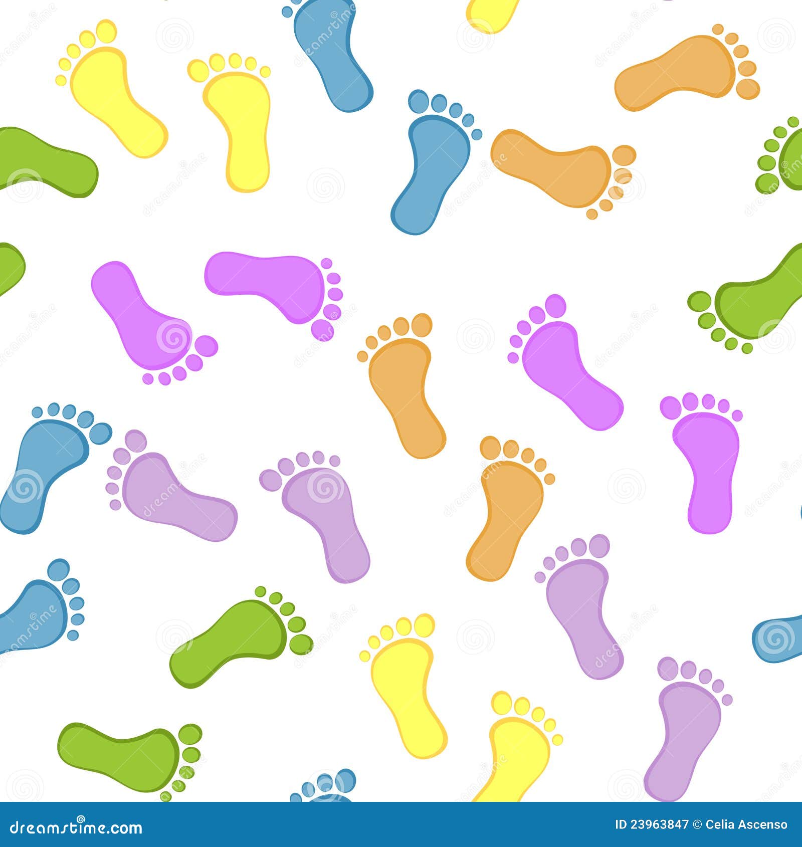 Seamless Baby Foot Pattern stock illustration. Illustration of design ...