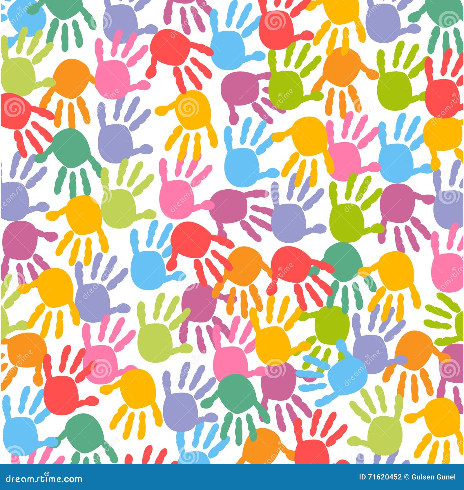 Colorful Fingerprints Horizontal Seamless Pattern Vector Illustration ...
