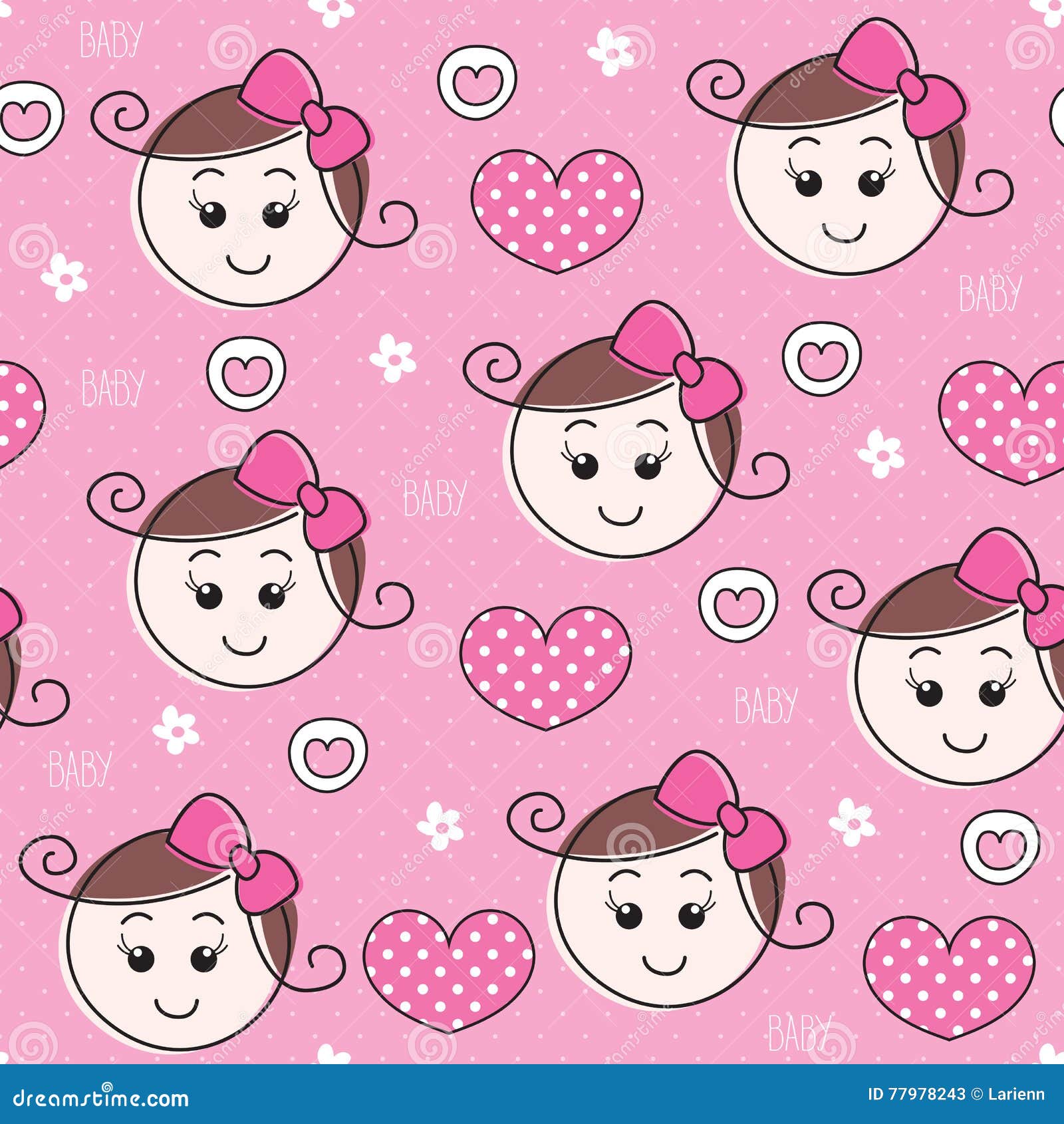 Seamless Baby Girl Pattern Vector Illustration Stock Vector ...