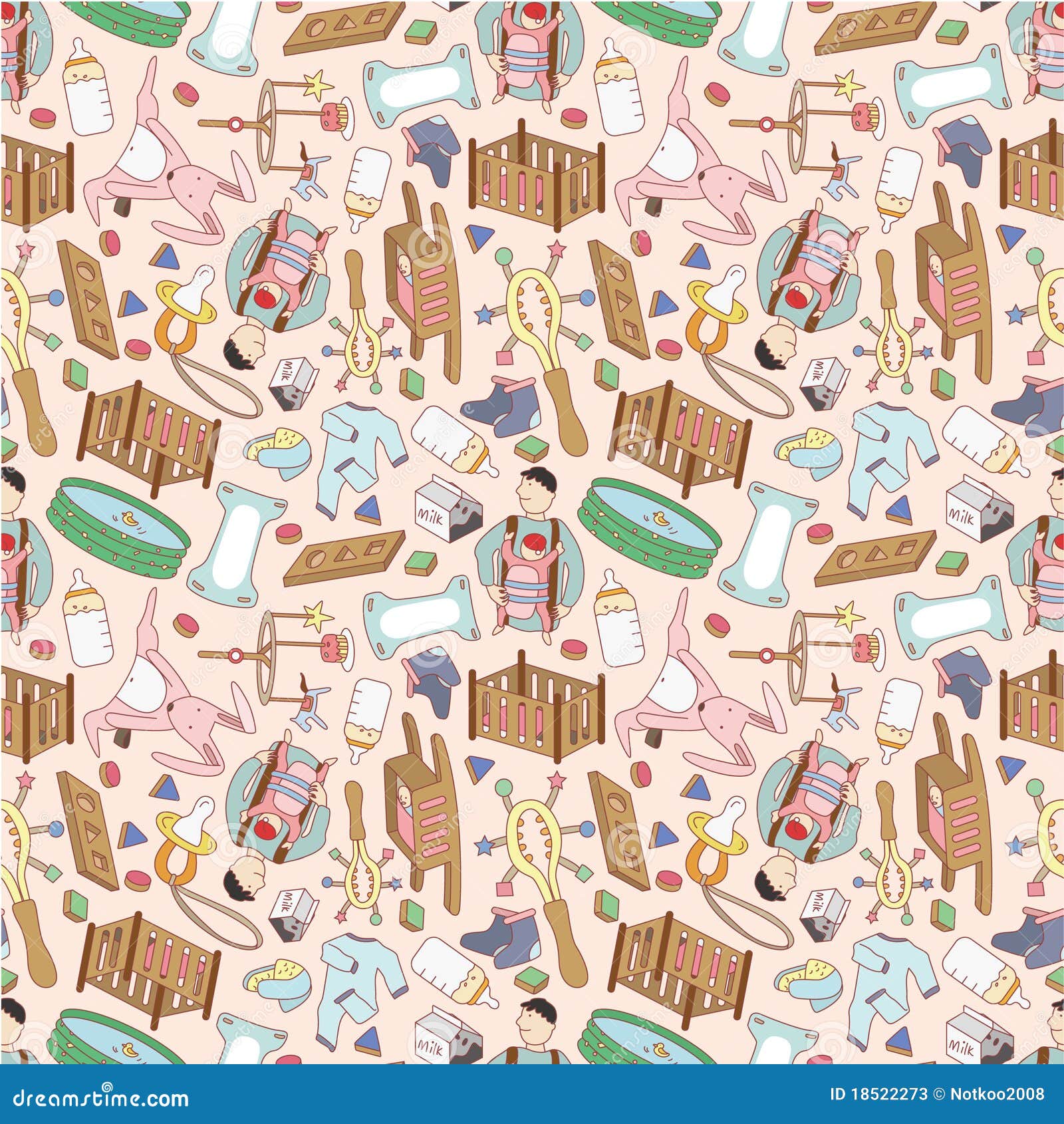 Seamless baby pattern stock vector. Illustration of care - 18522273