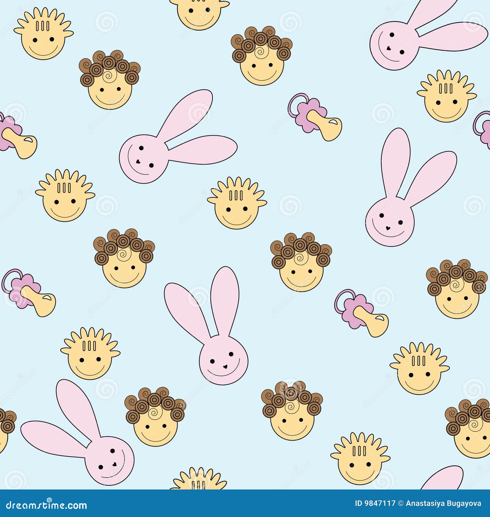 Seamless baby pattern stock vector. Illustration of baby - 9847117