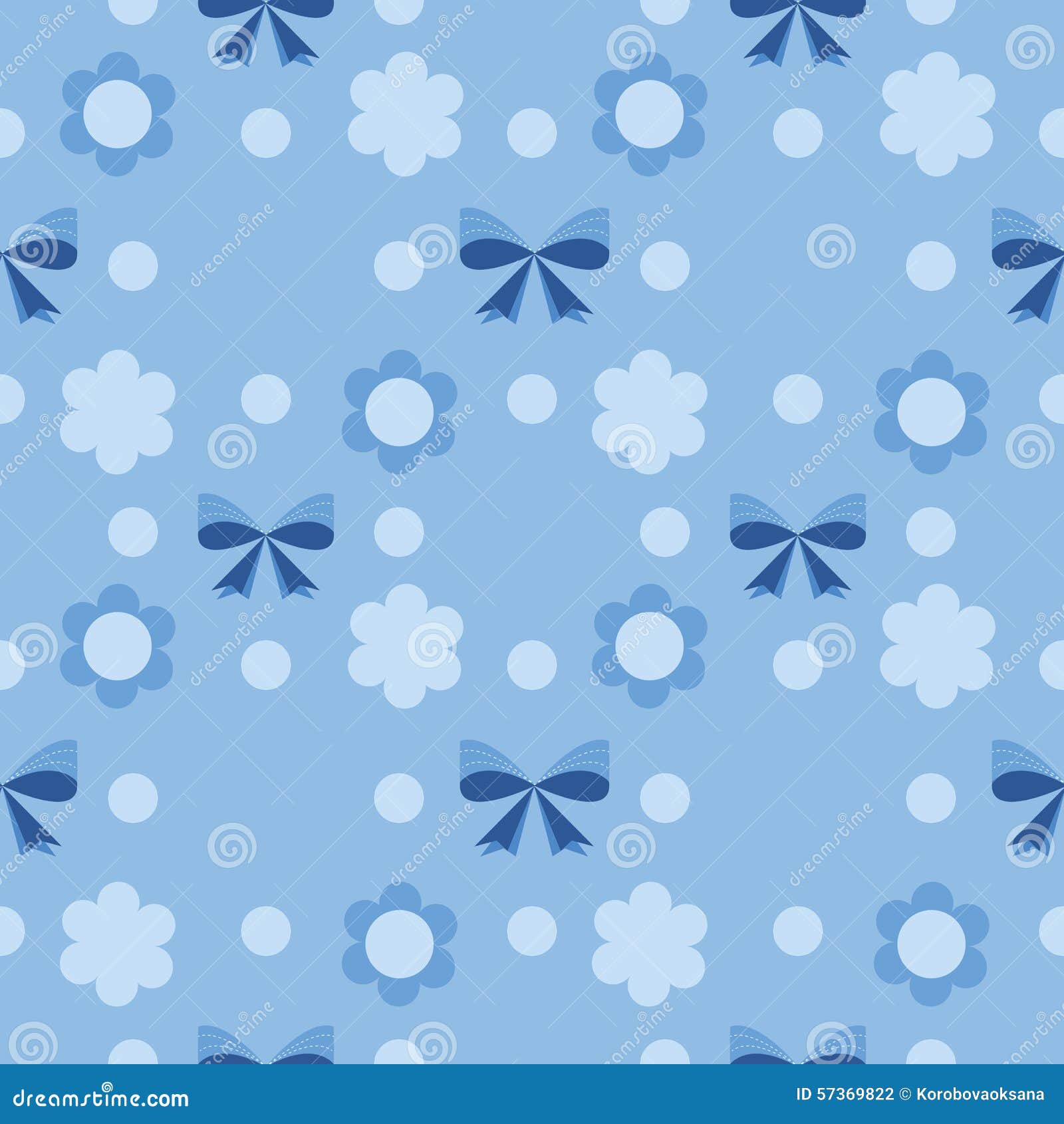 Seamless Baby Pattern Flowers and Ribbons Stock Vector - Illustration ...