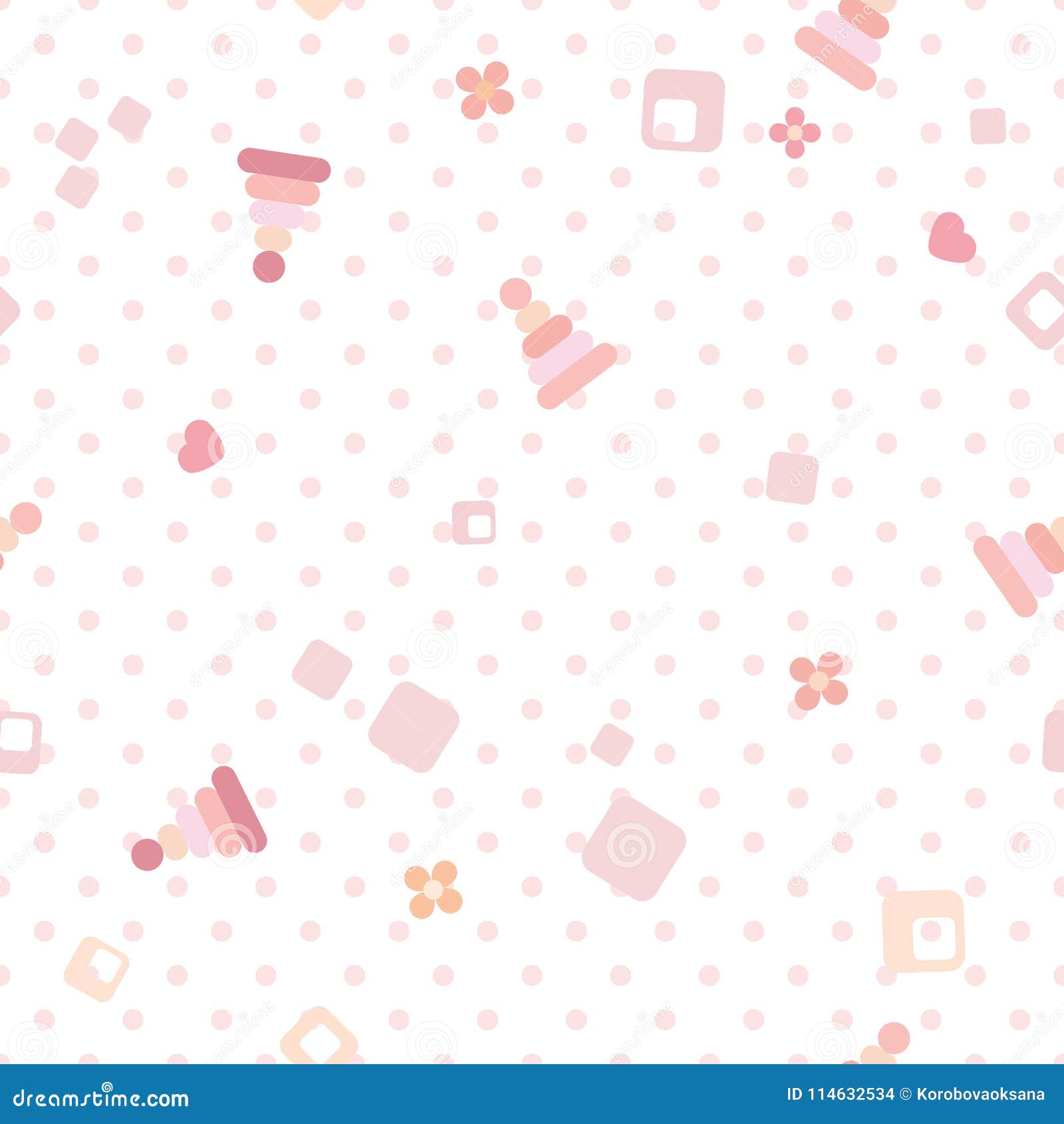 Seamless Baby Pattern Pink Color Stock Illustration - Illustration of ...