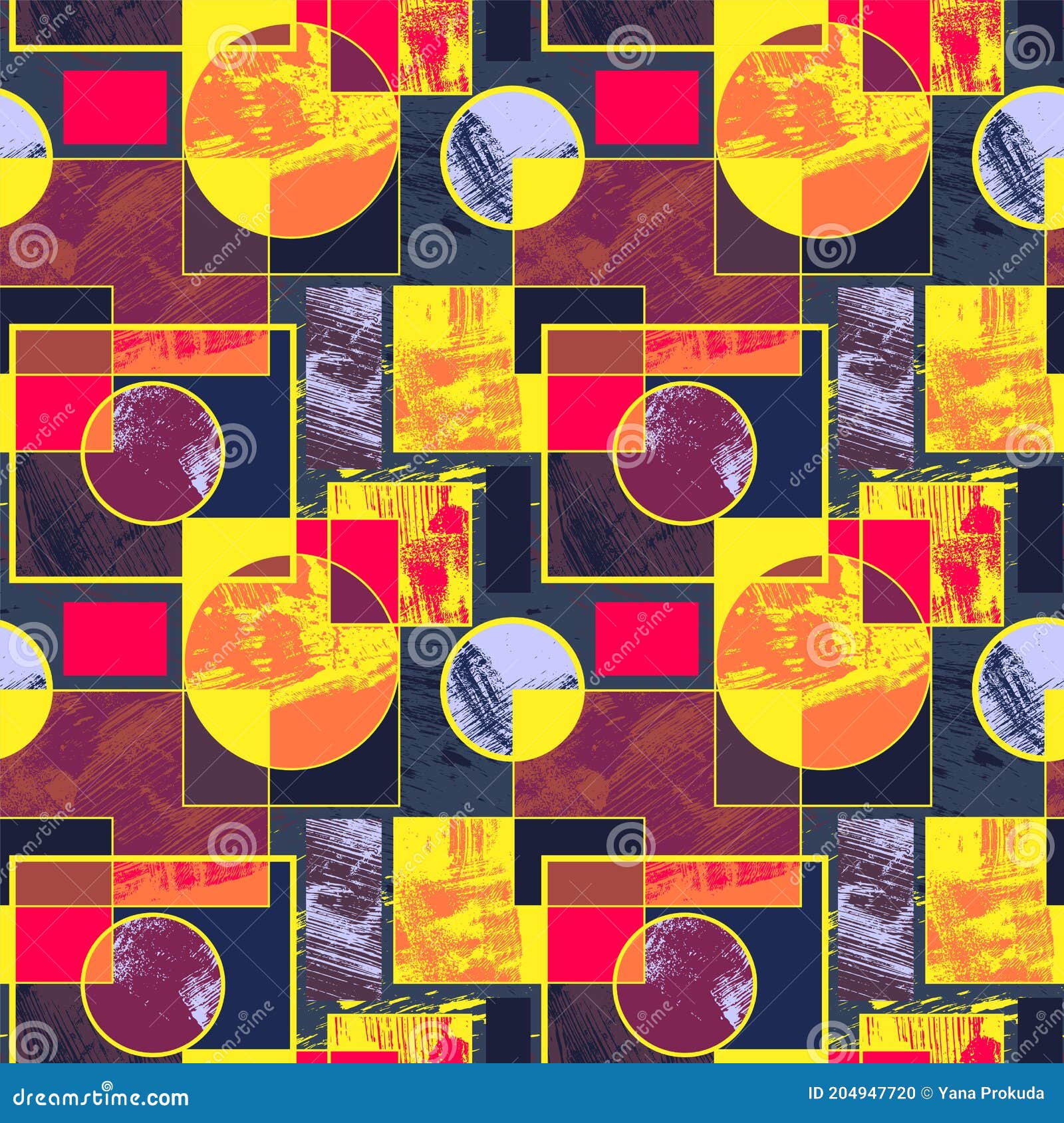 Seamless Backdrop with Chaotic Geometry Pattern Like Circles Square ...