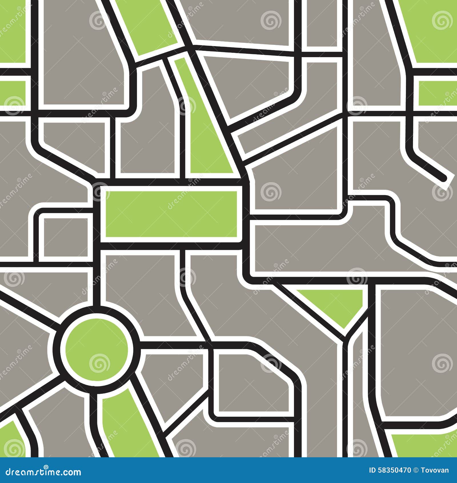 Seamless Background of Abstract City Map Stock Vector - Illustration of ...