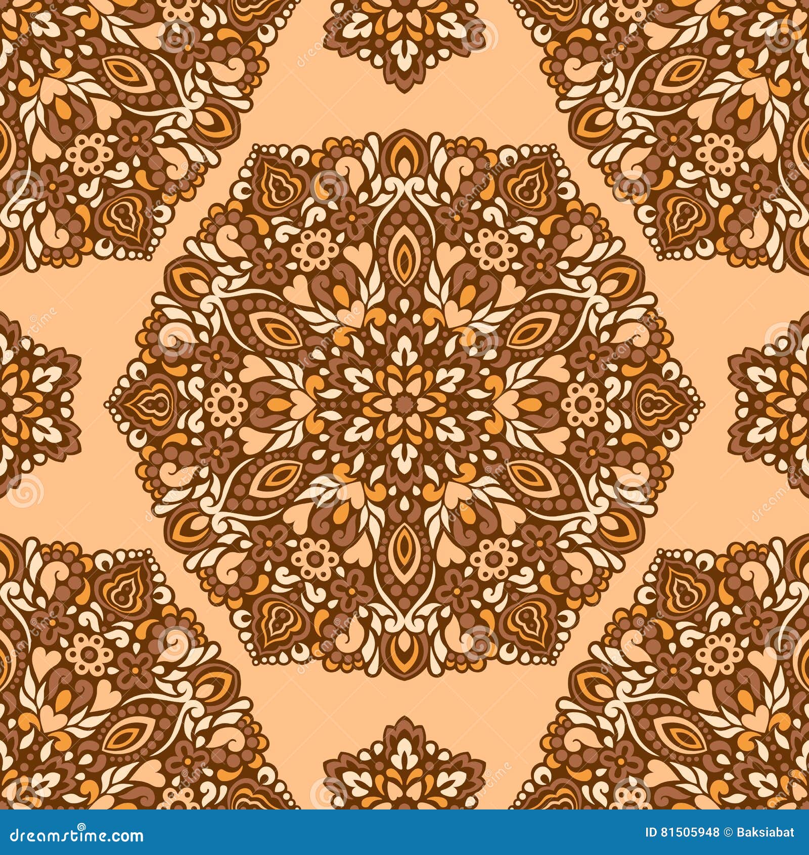 Seamless Background with Abstract Ethnic Pattern. Stock Vector ...