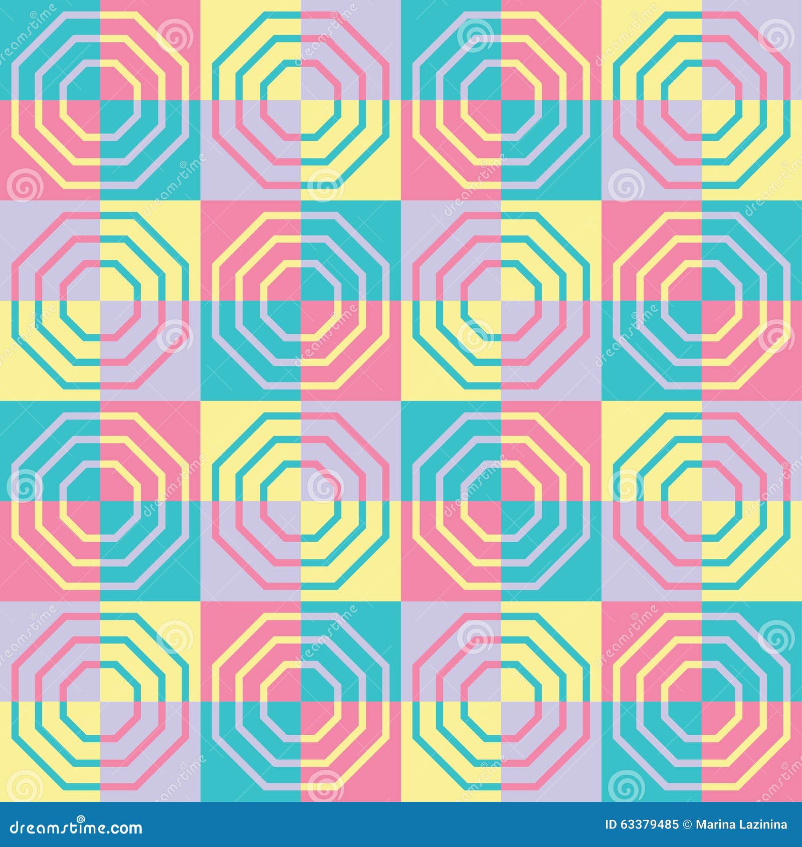 Seamless Background with Abstract Geometric Shapes Stock Illustration ...