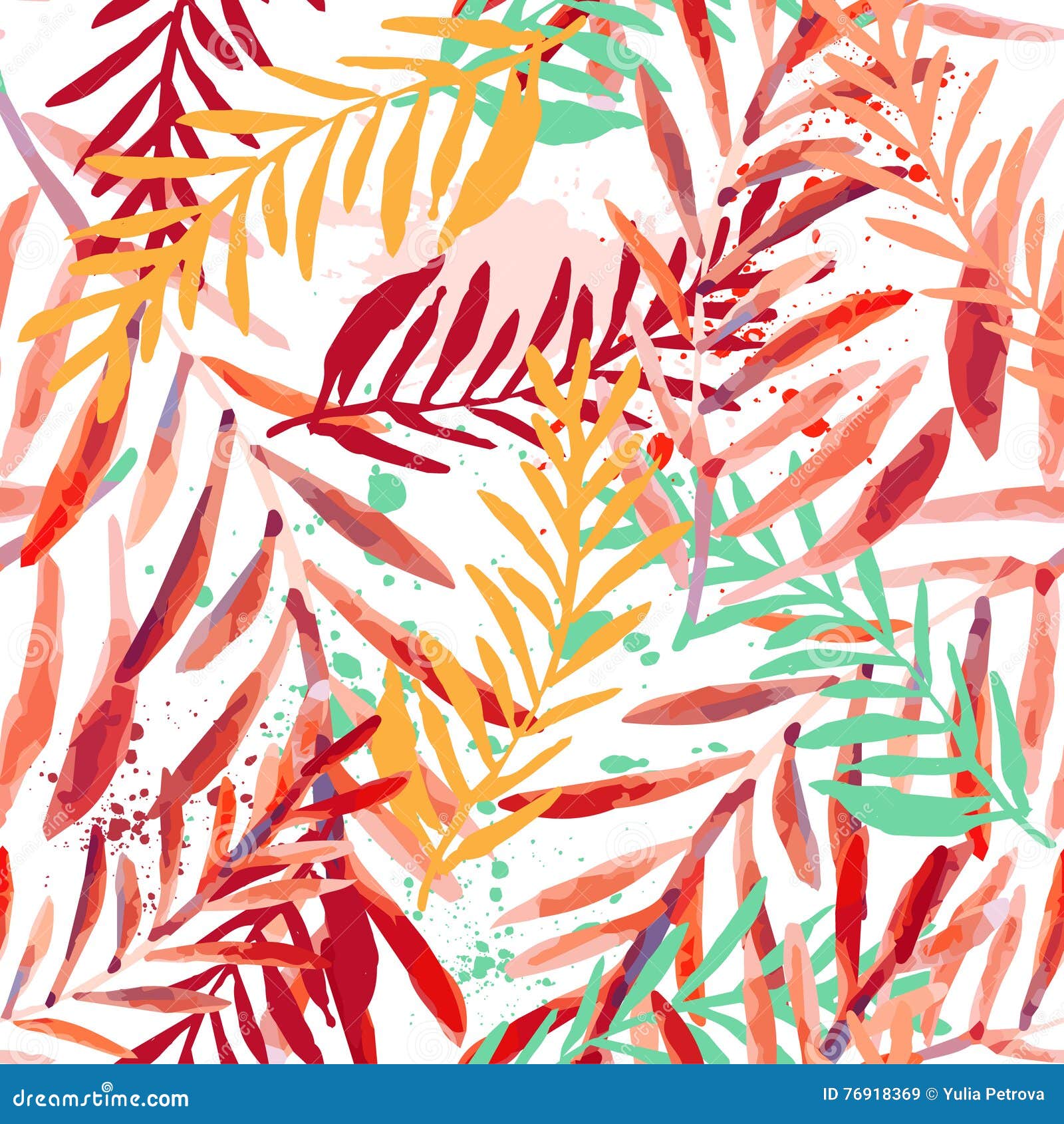 Seamless Background with Abstract Leaves. Stock Vector - Illustration ...