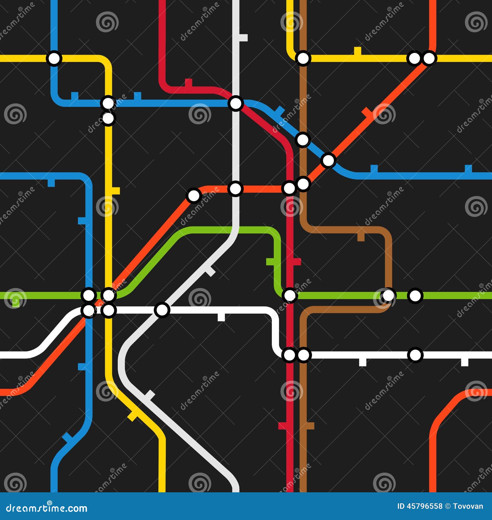 Seamless Background of Abstract Metro Scheme Stock Vector ...