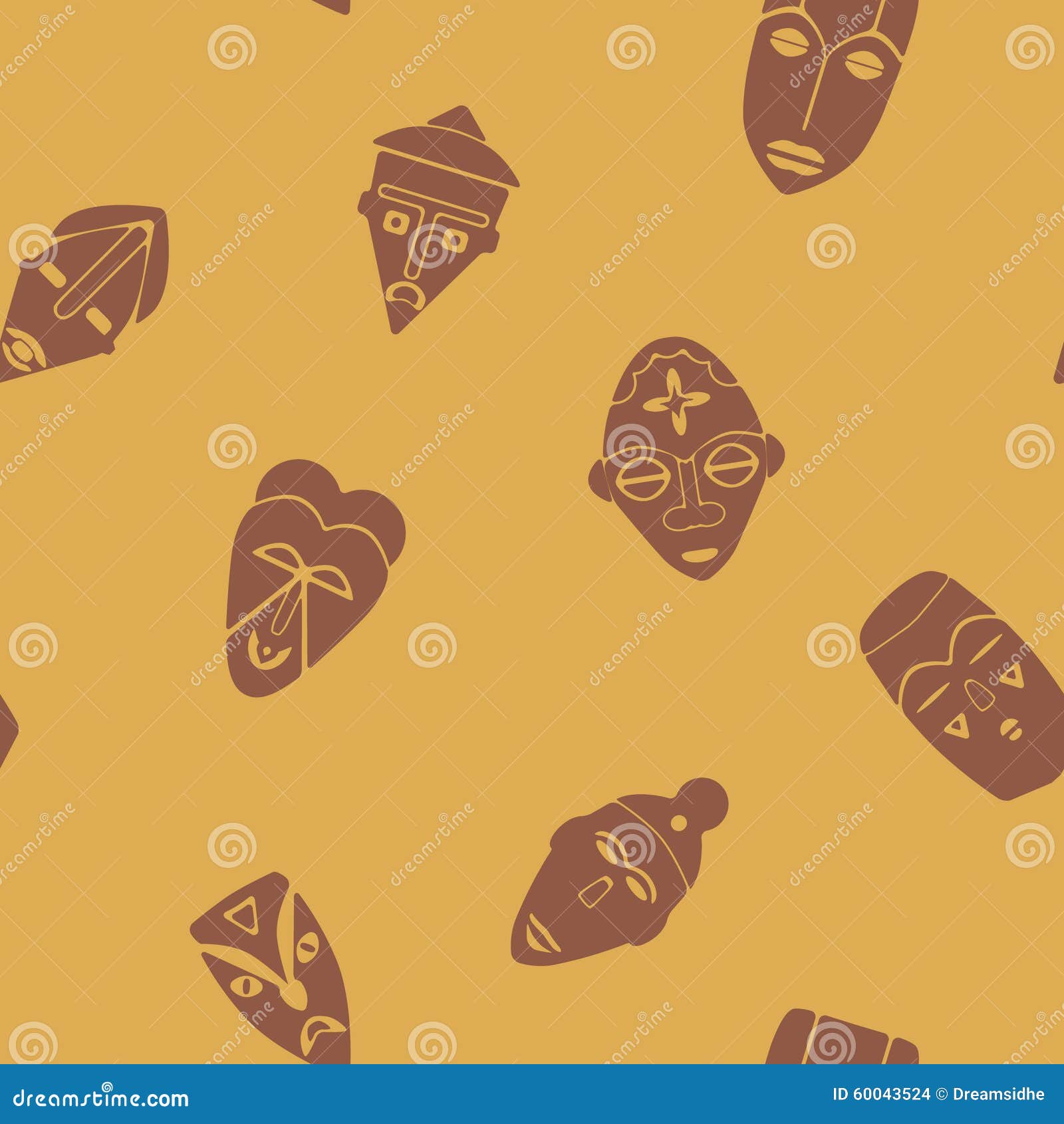 Seamless Background with African Ritual Masks Stock Vector ...