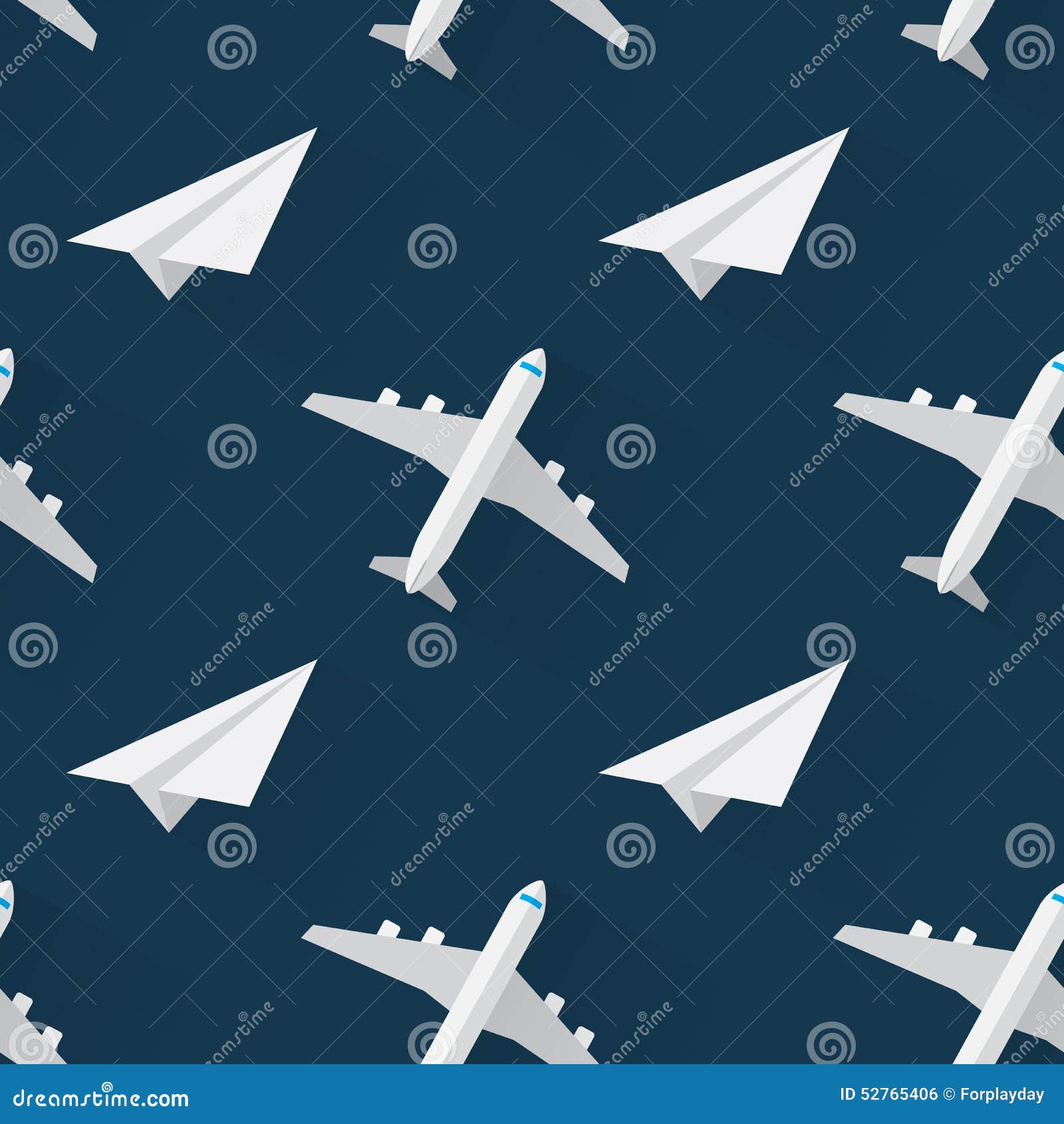 Seamless Background with Airplanes Modern Flat Stock Vector ...