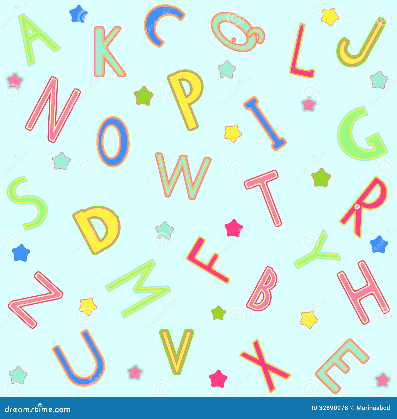 Seamless Background with Alphabet Stock Vector - Illustration of ...