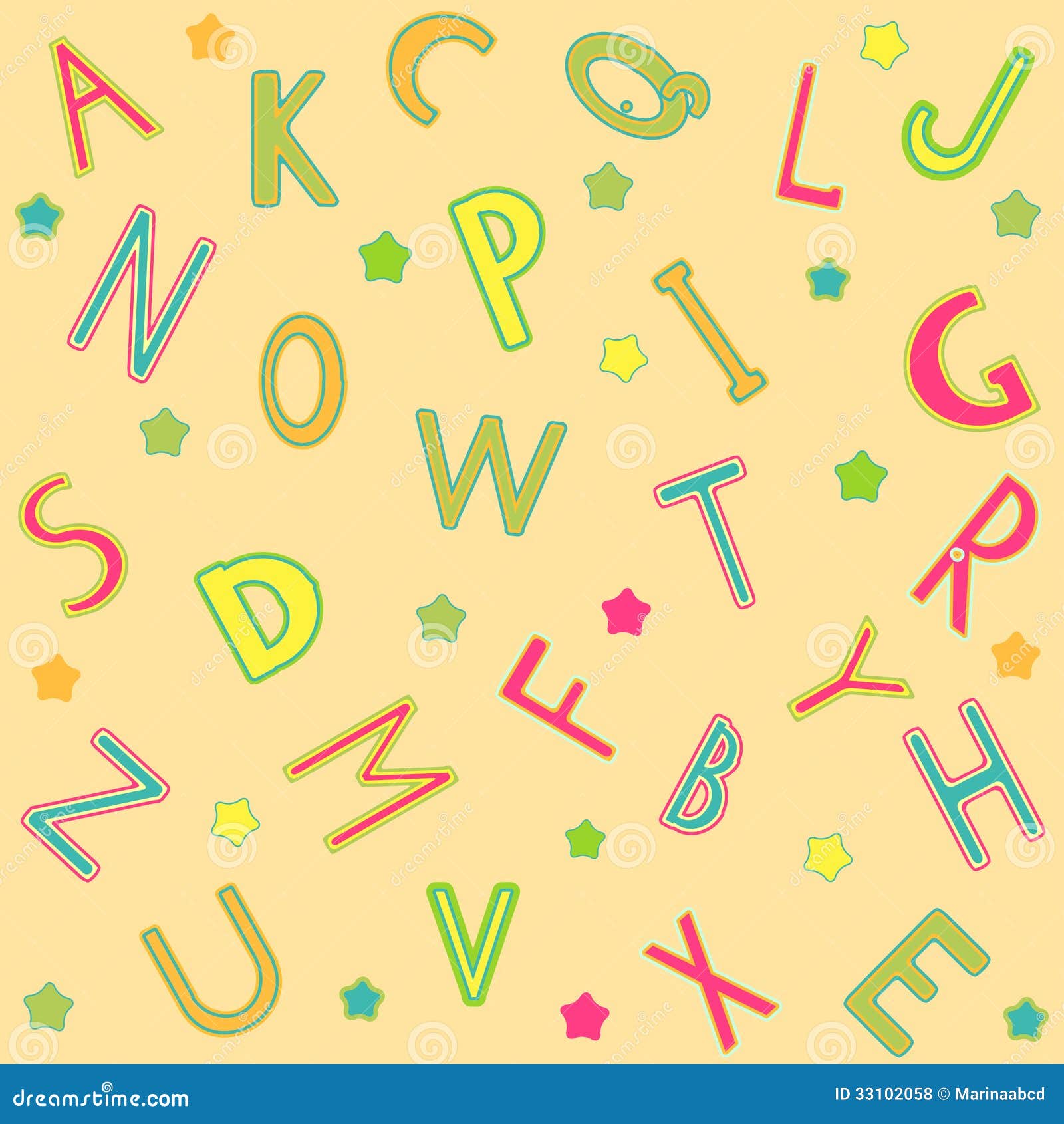 Seamless Background with Alphabet Stock Vector - Illustration of school ...