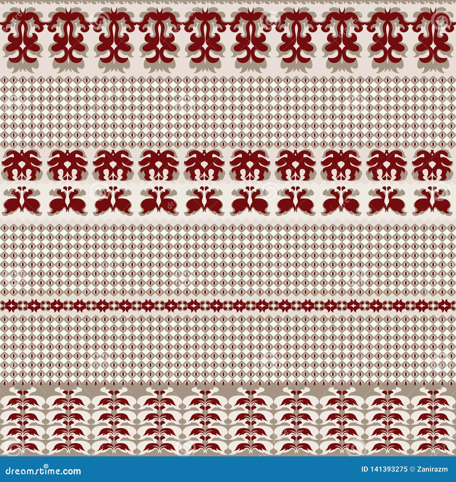 Seamless Background with Alternating Large and Small Pattern in Warm ...