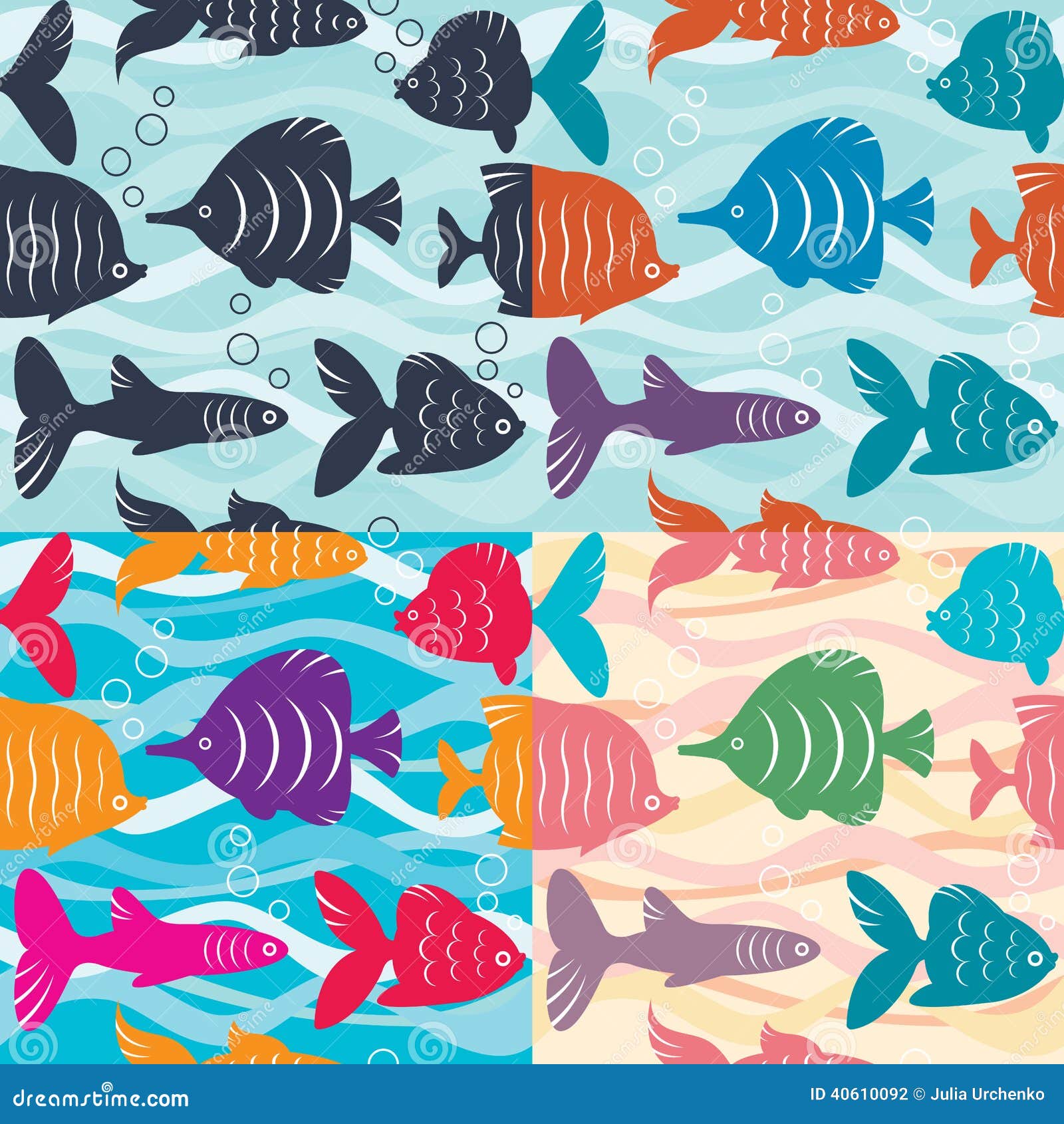 Seamless Background Aquarium Fish Stock Vector - Illustration of ...