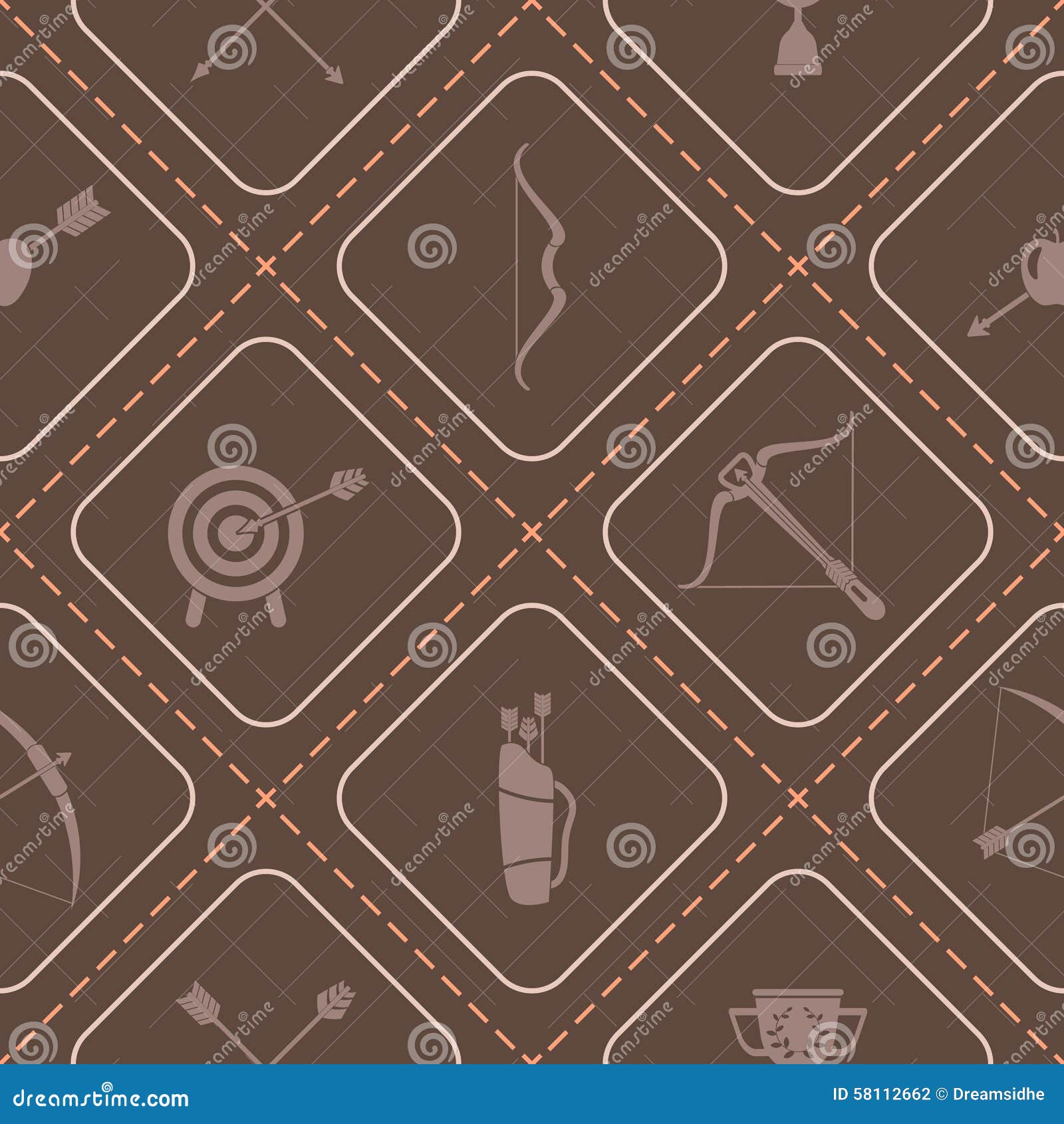 Seamless Background with Archery Stock Vector - Illustration of icon ...