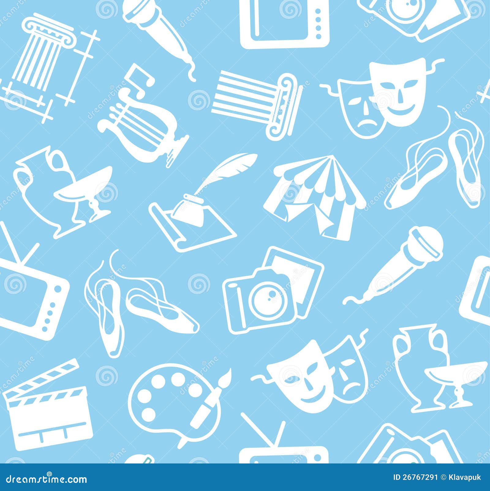 Seamless Background Of Arts Stock Vector - Illustration of paintings ...