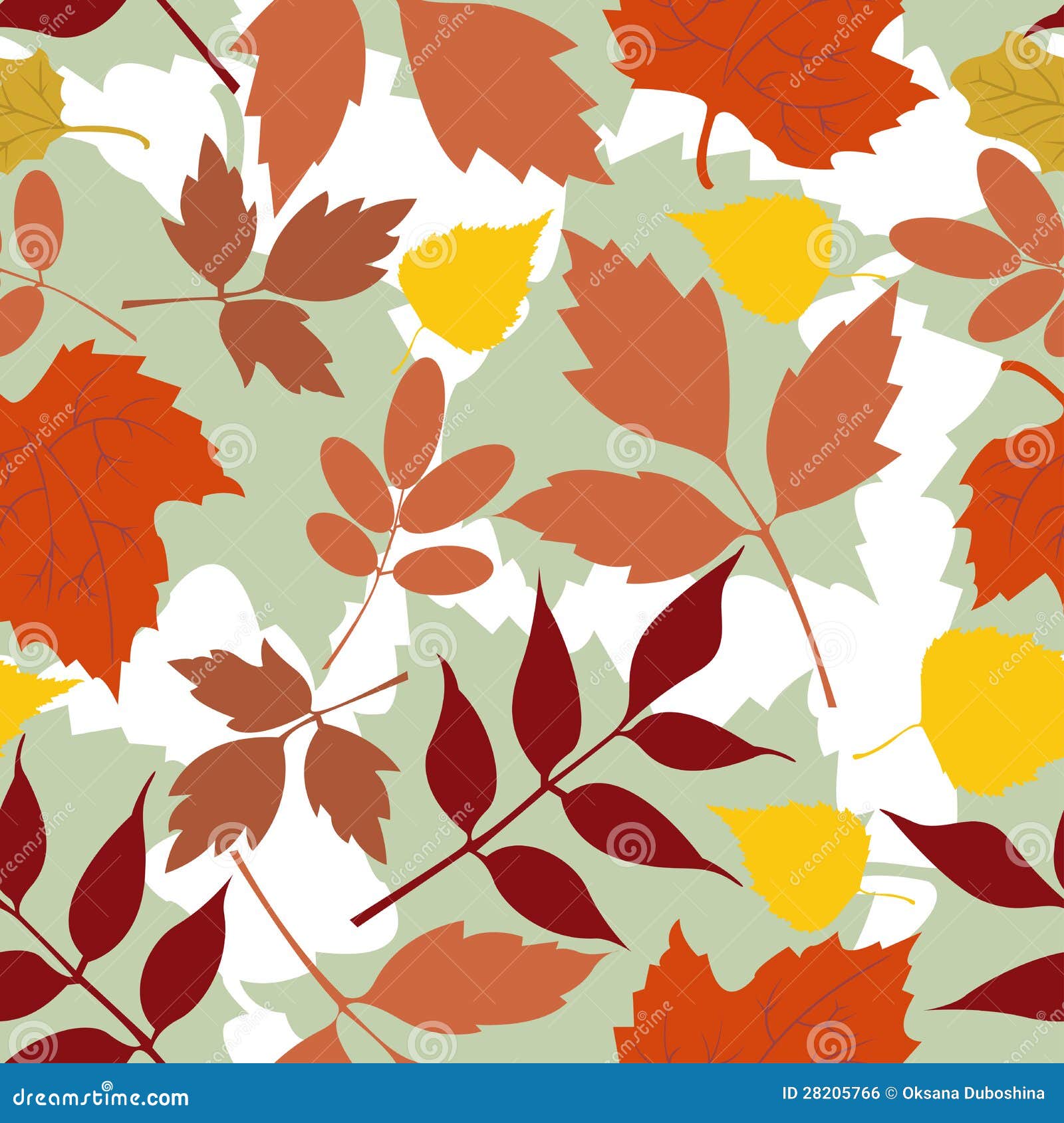 Seamless Background of Autumn Leaves Stock Vector - Illustration of ...