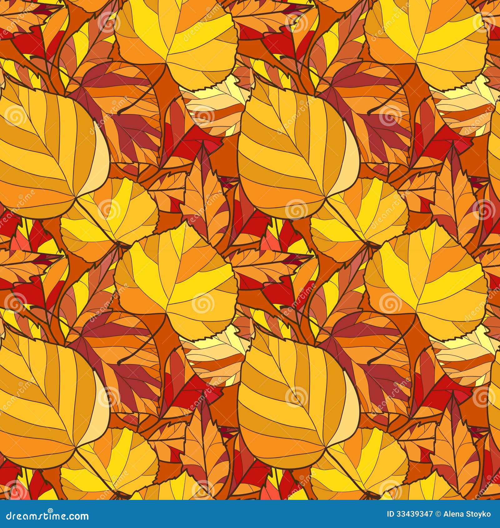 Seamless Background with Autumn Leaves Stock Vector - Illustration of ...