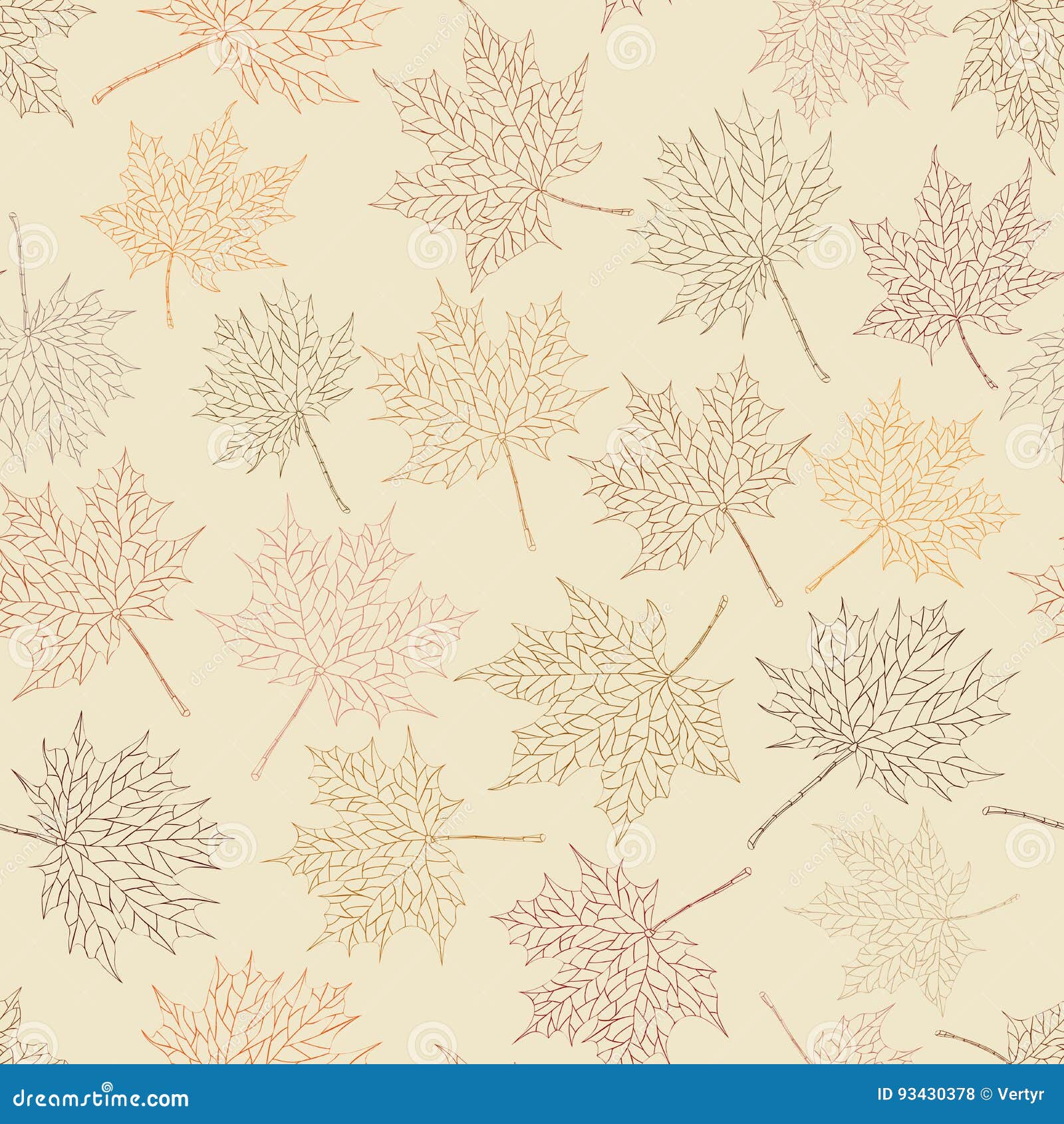 Seamless Background of Autumn Maple Leaves. Stock Vector - Illustration ...