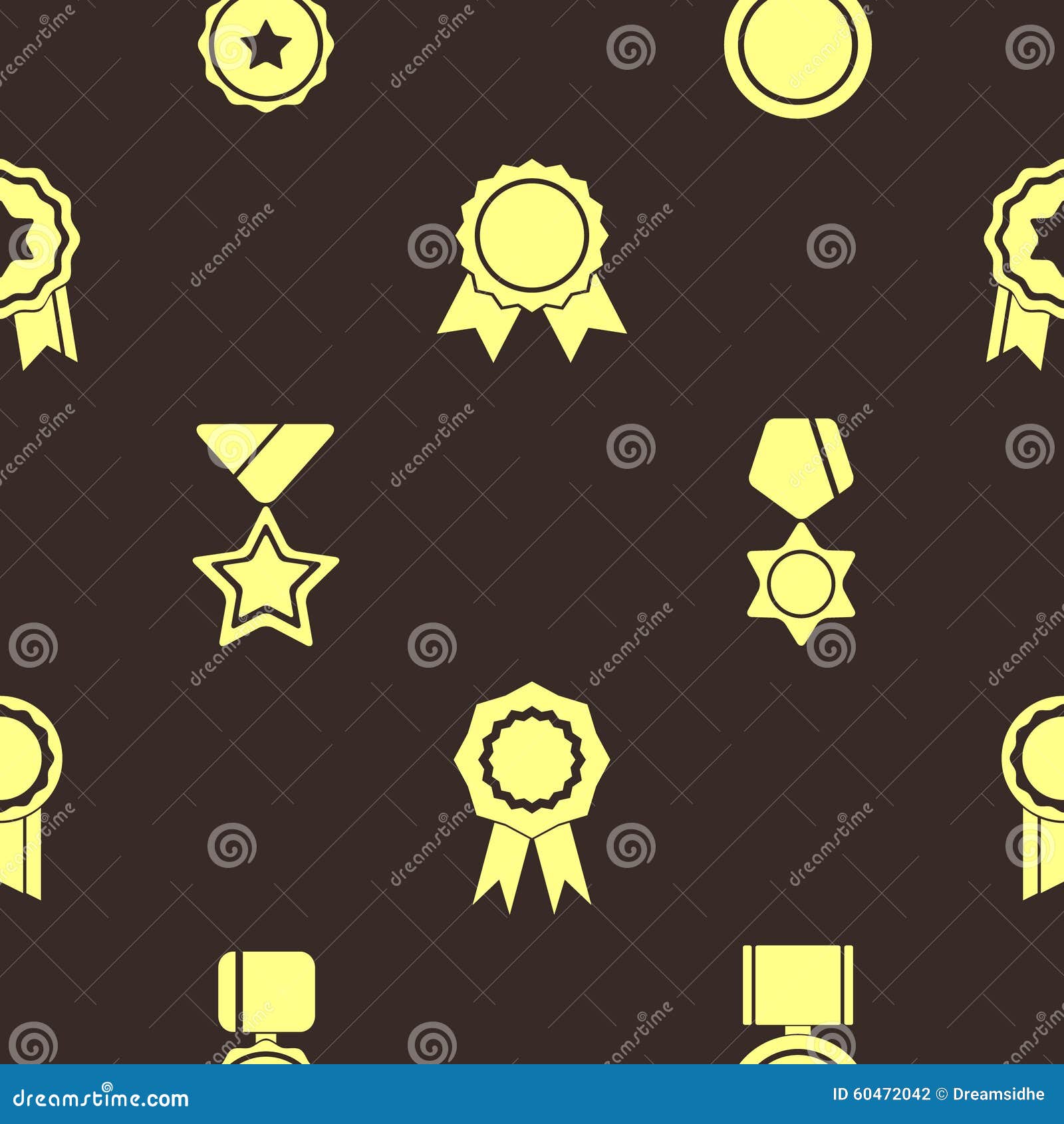 Seamless Background with Awards Symbols Stock Vector - Illustration of ...