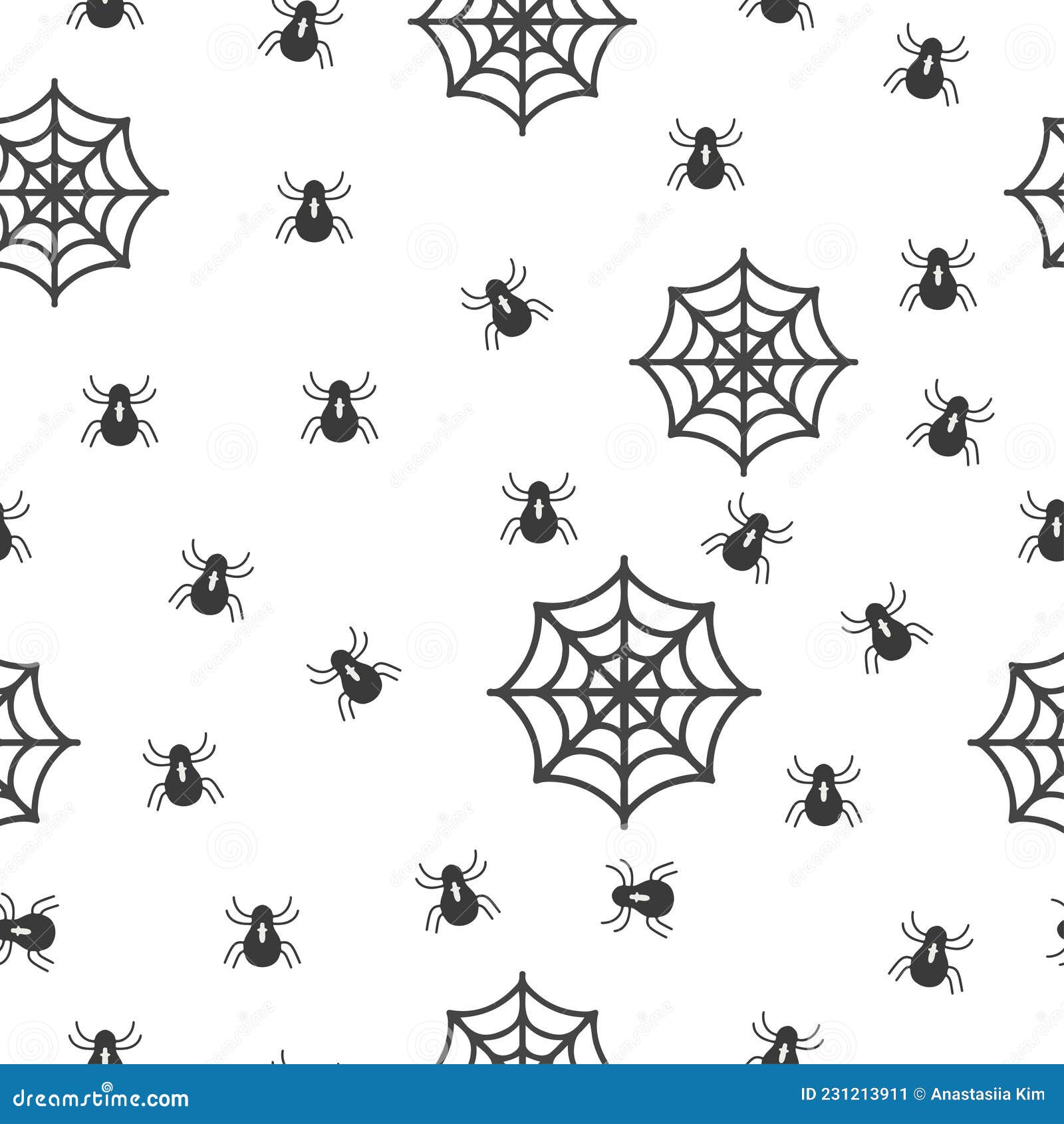 Spiders Pattern, Abstract Seamless Texture; Royalty-Free Illustration ...