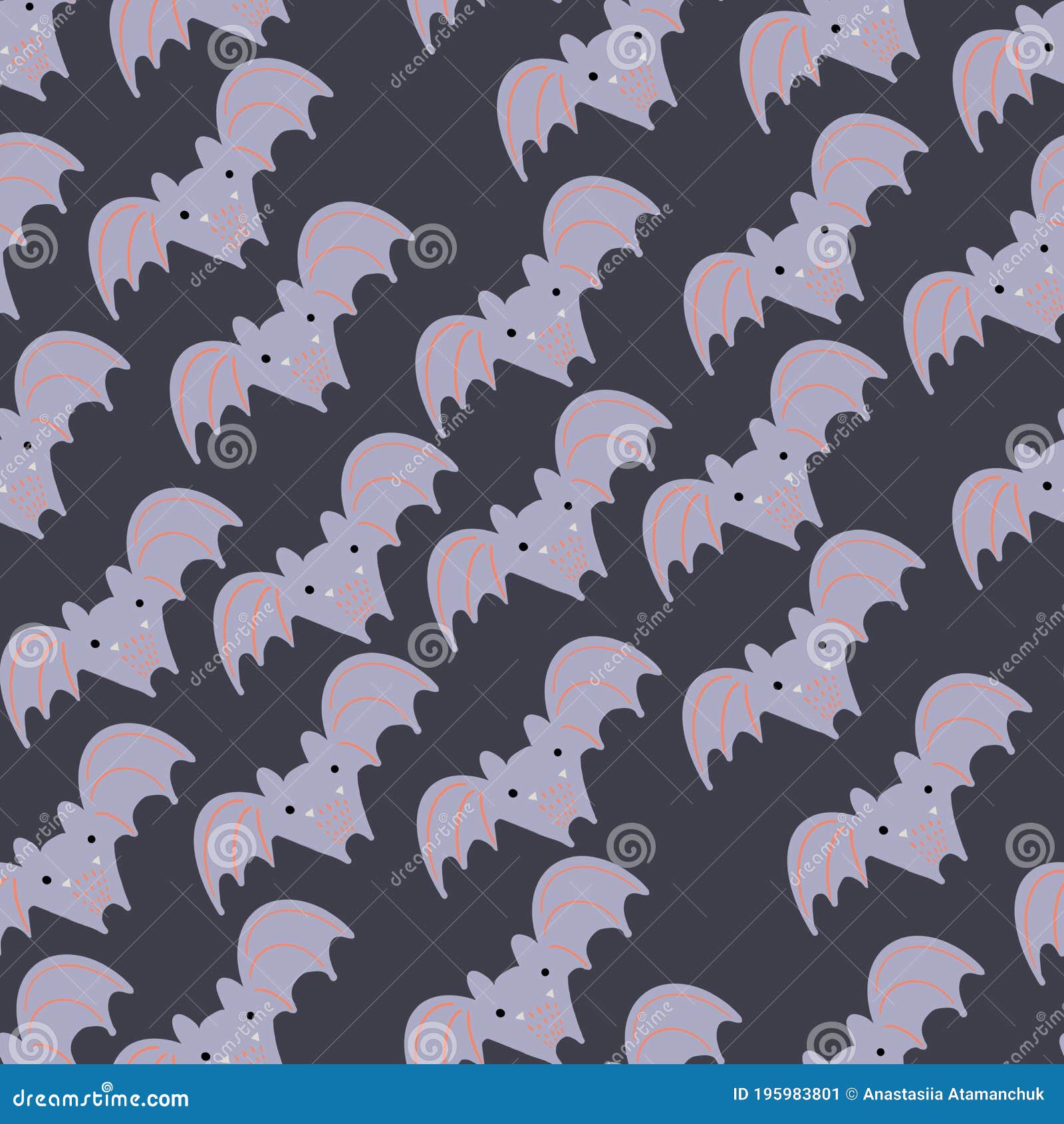 Seamless Background with Bats Pattern Stock Illustration - Illustration ...