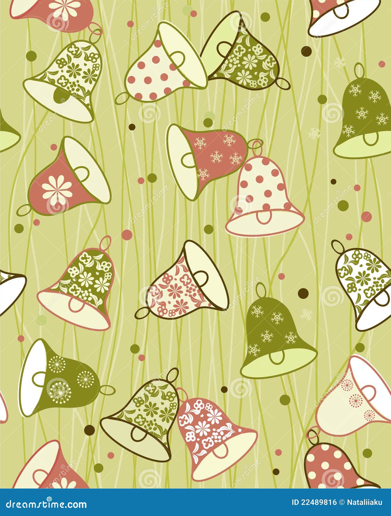 Seamless Background with Bells in Vector Stock Vector - Illustration of ...