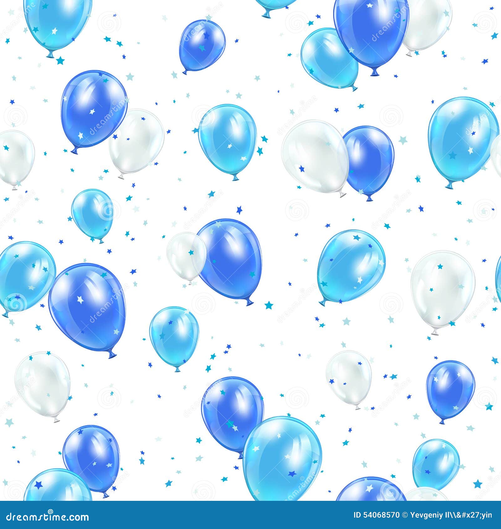 Seamless Background with Blue Balloons Stock Vector - Illustration of ...