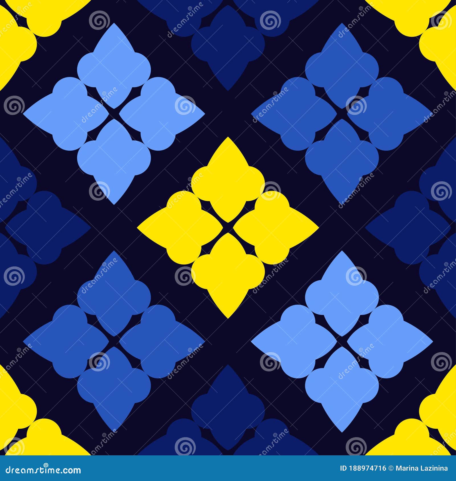 Seamless Background with Blue Muslim Pattern. Geometry. Textile. Ethnic ...
