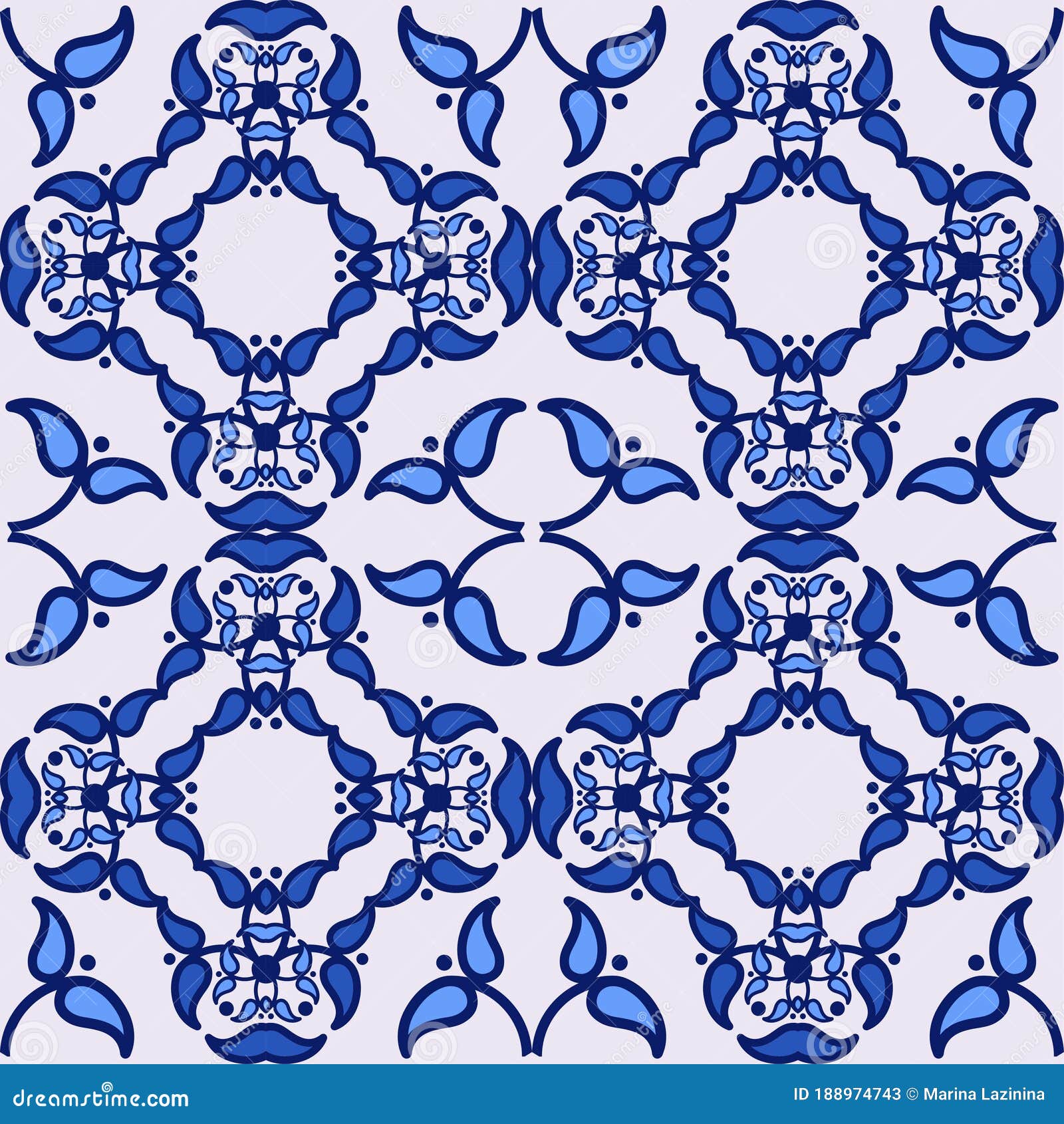 Seamless Background with Blue Muslim Pattern. Geometry. Textile. Ethnic ...