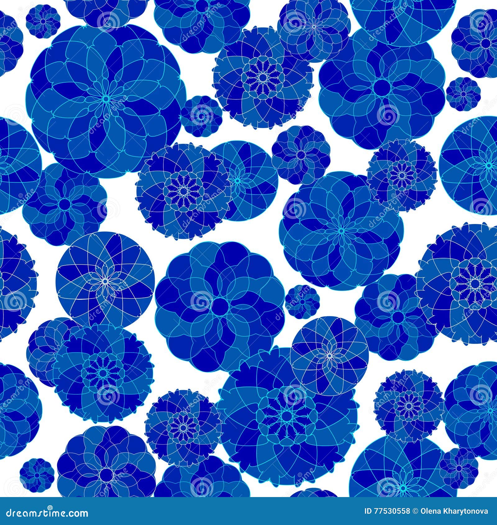 Seamless Background, Blue Pattern on a White Background Stock Vector ...