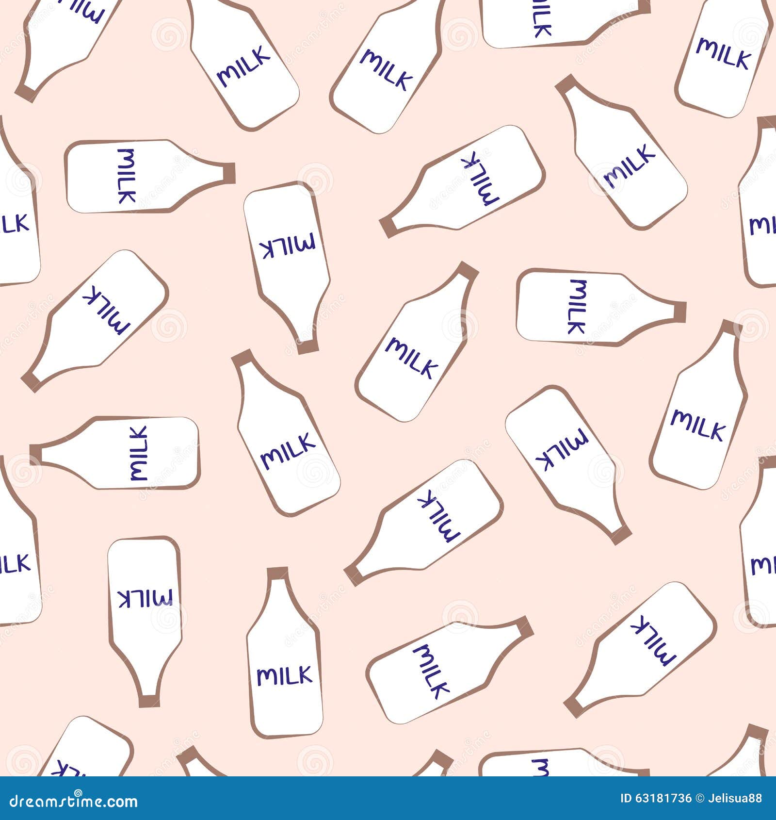 Seamless Background Bottle Milk Stock Vector - Illustration of blue ...