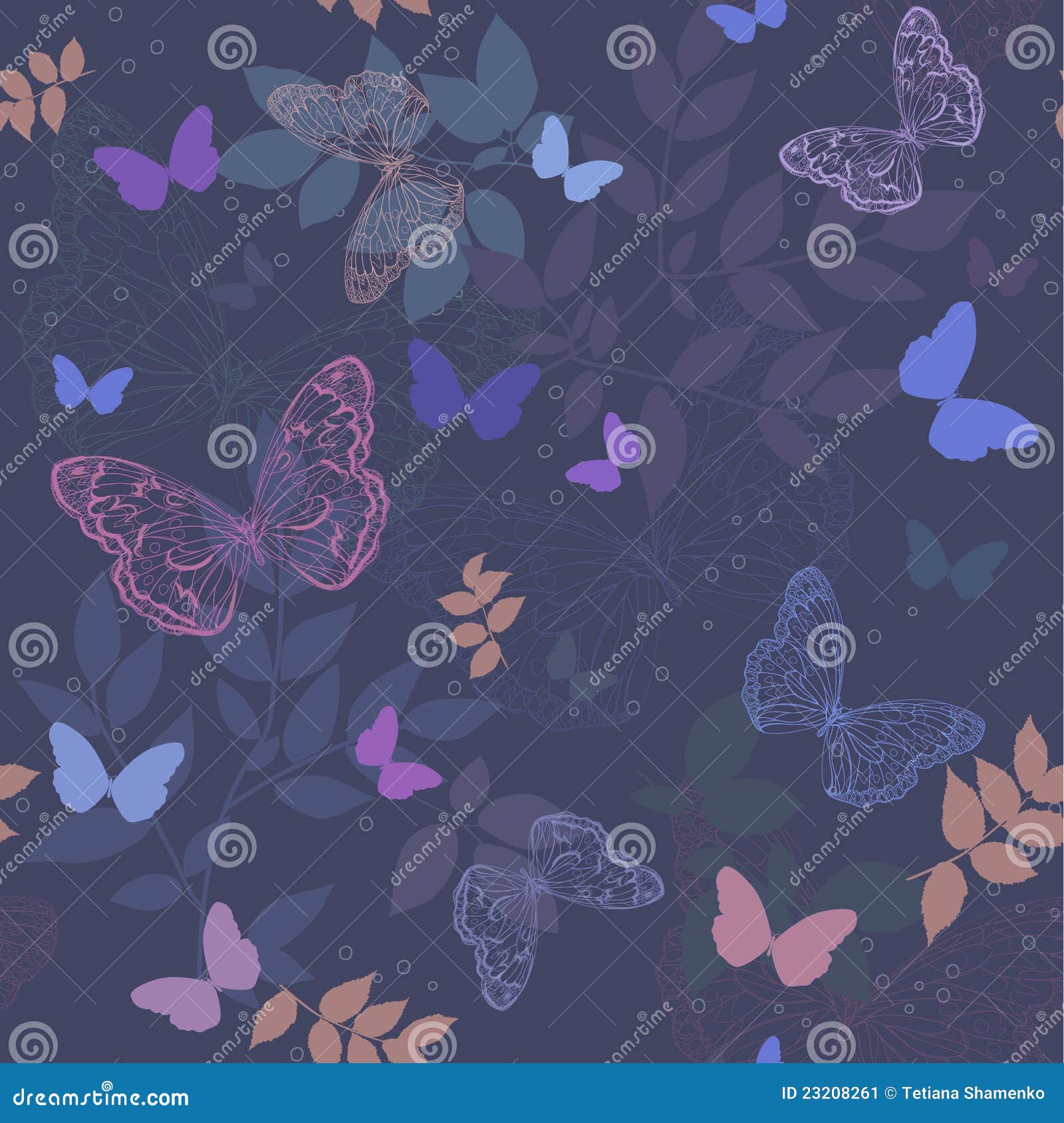 Seamless Background with Butterfly Stock Vector - Illustration of ...