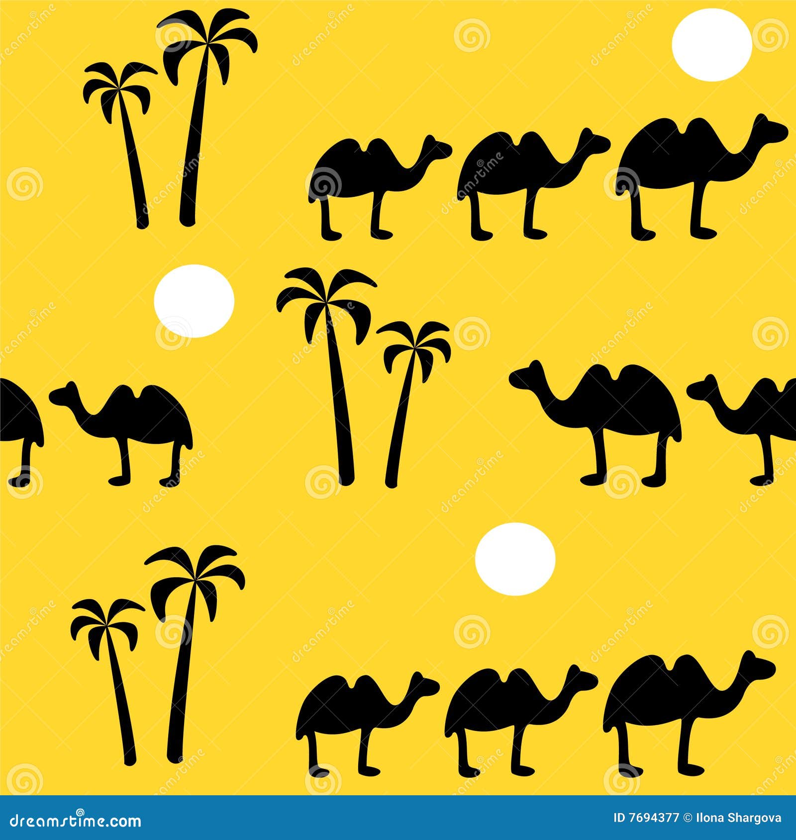 Seamless Camel Pattern. Cute Cartoon Camels In Desert Among Sand Dunes ...
