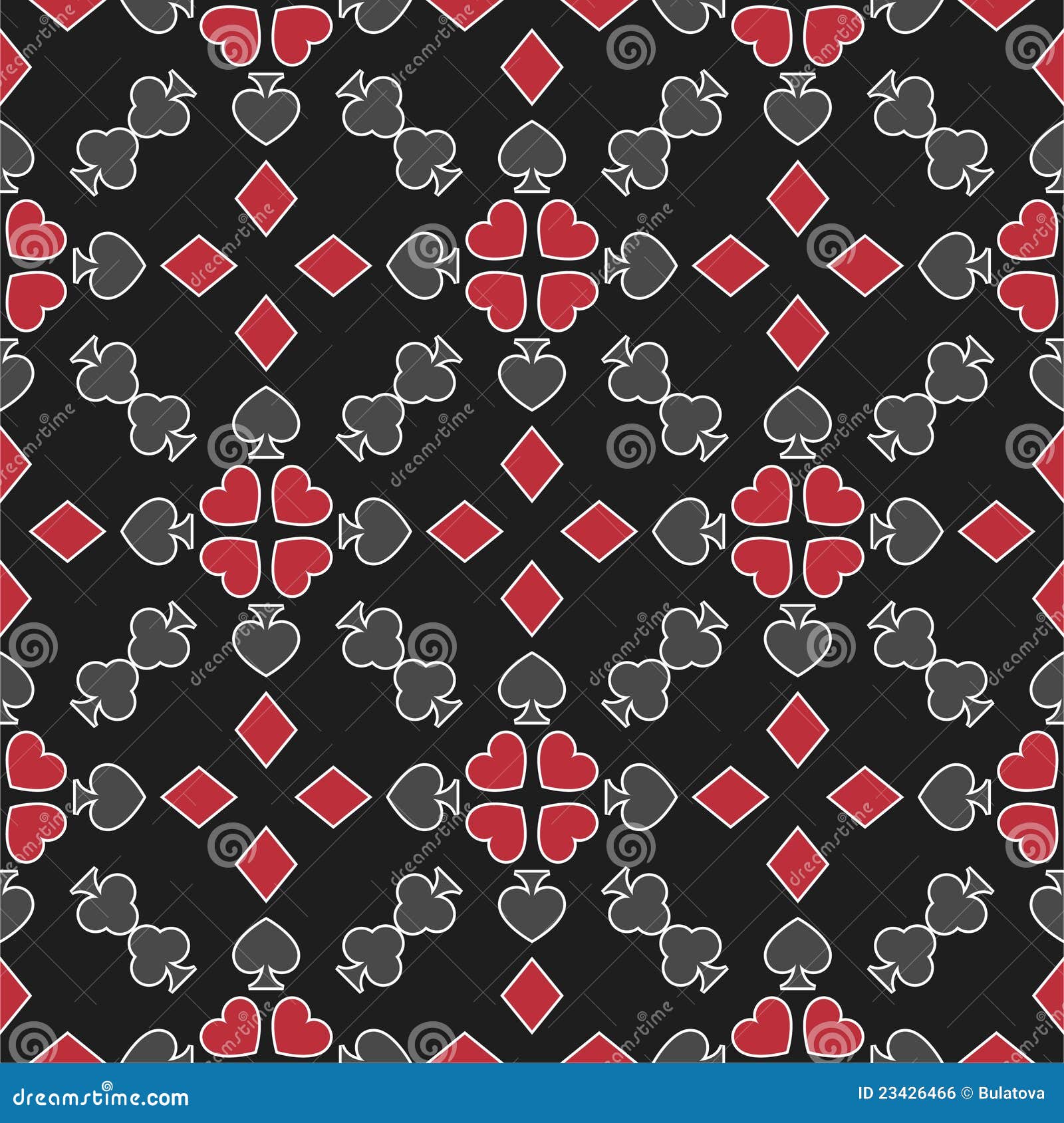 Seamless Background with Card Suits Stock Vector - Illustration of ...