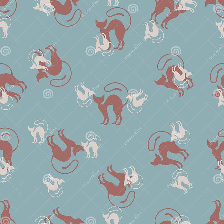 Seamless background: cat stock vector. Illustration of ornament - 38073571