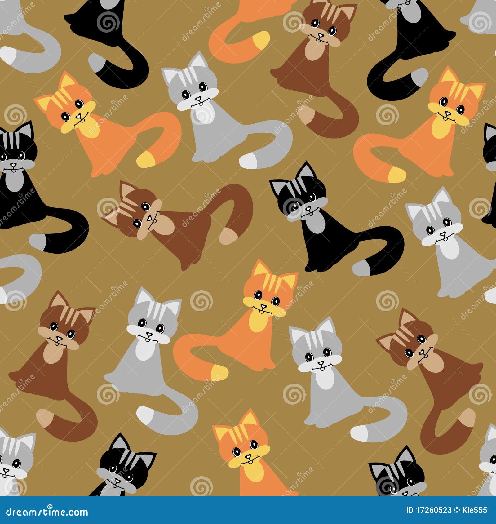 Seamless Background with Cats Stock Illustration - Illustration of ...