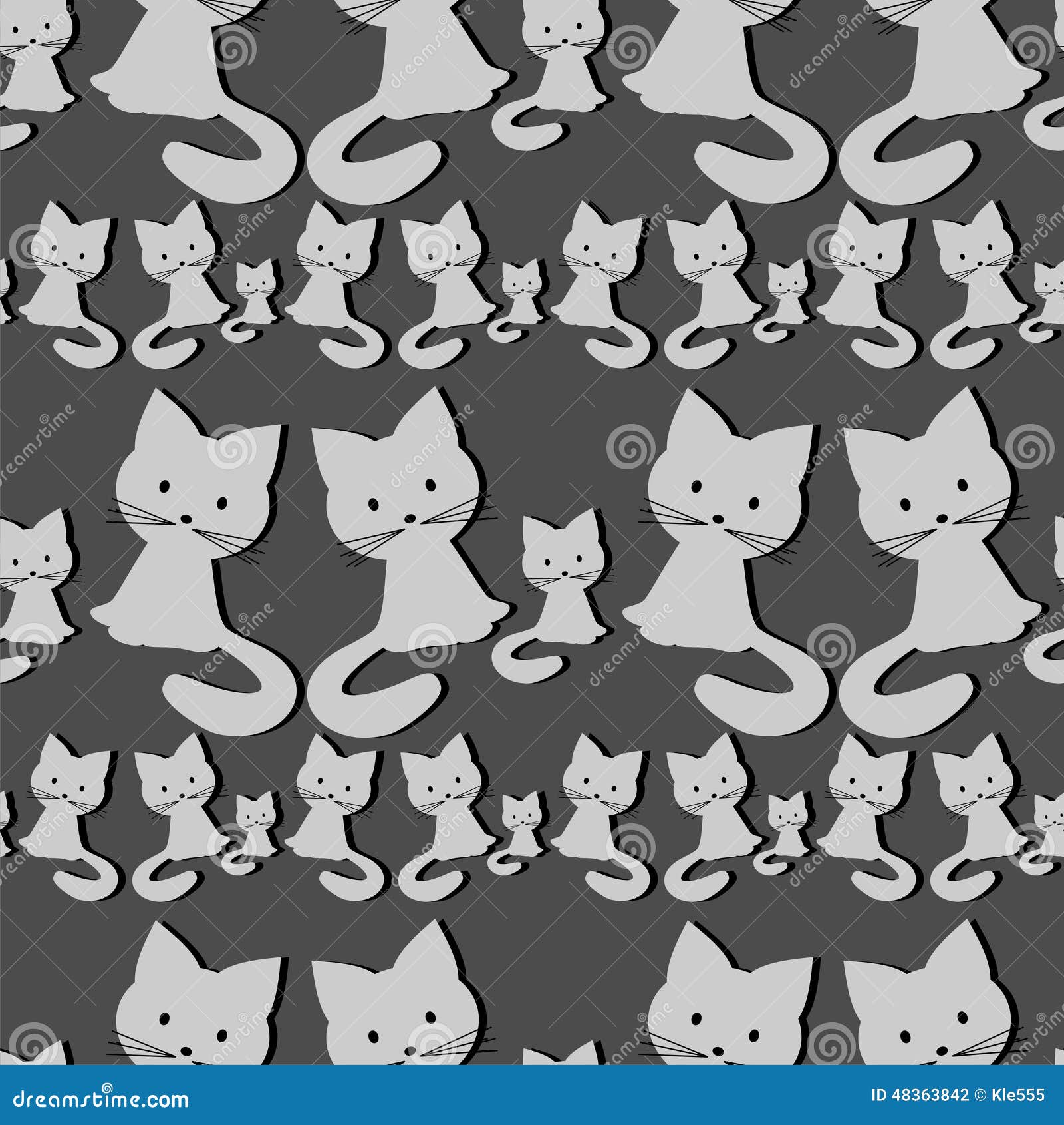 Seamless Background with Cats Stock Illustration - Illustration of ...