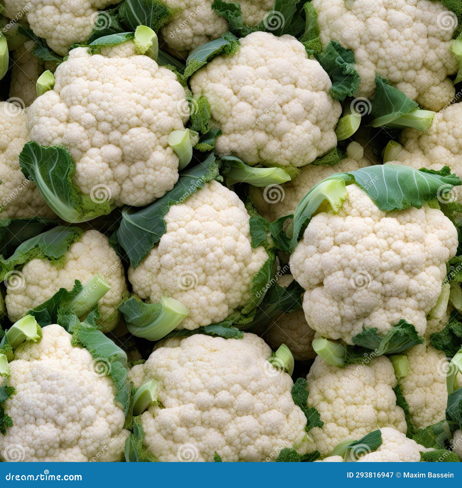 Seamless Background of Cauliflower Heads. Generated by AI Stock ...