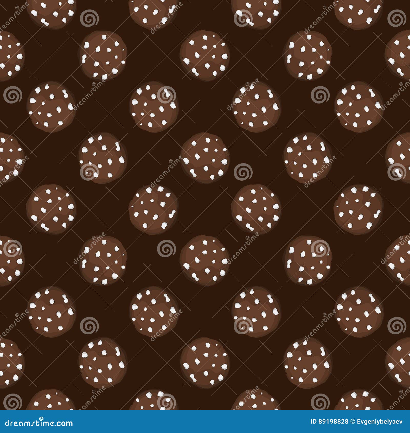 Seamless Background with Chocolate Cookies. Vector Illustration Stock ...