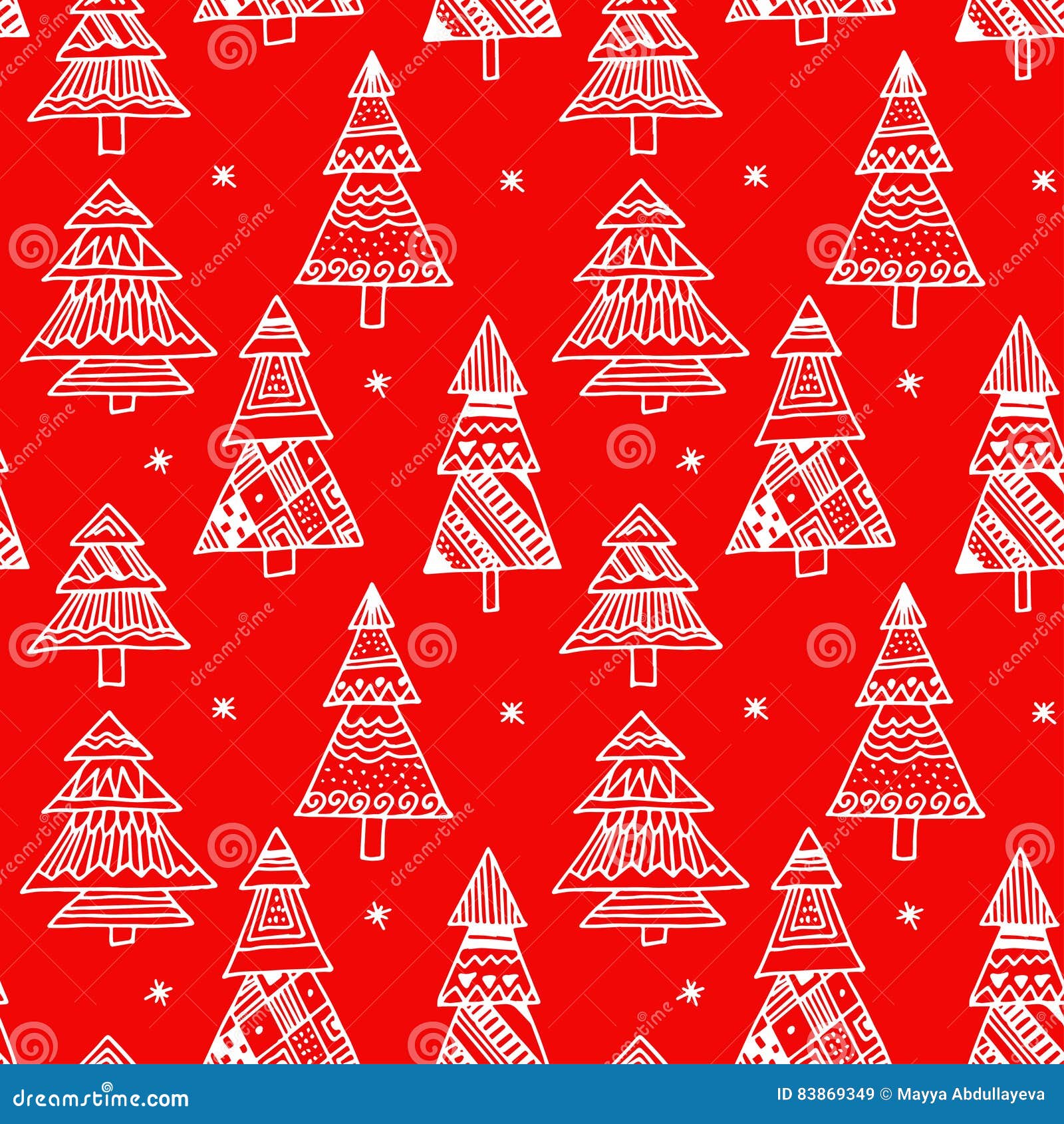 Seamless Background with Christmas Tree Stock Vector - Illustration of ...