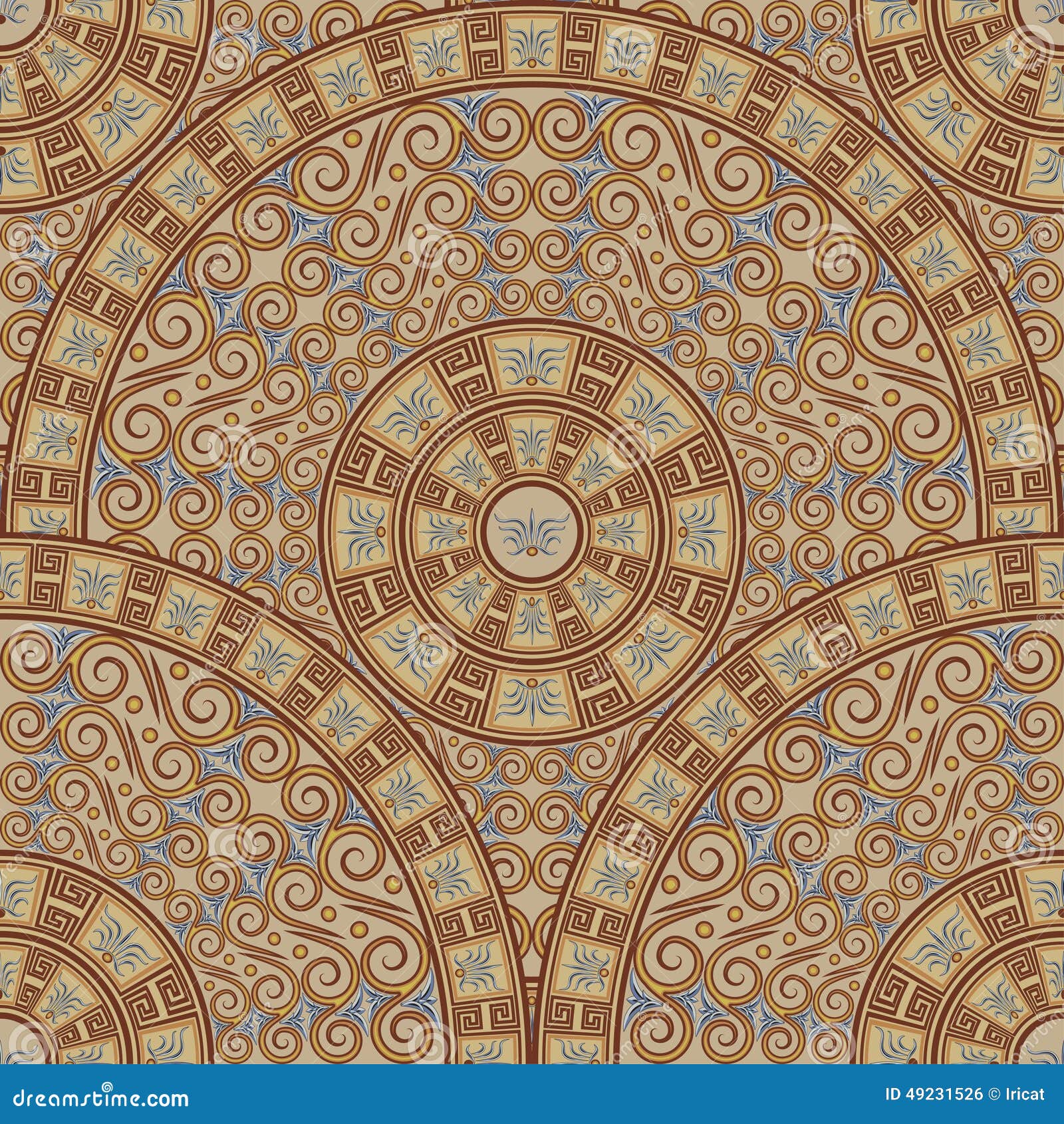 Seamless Background of Circular Patterns. Dark Brown Ornament in the ... Seamless Background of Circular Patterns. Dark Brown Ornament in the ...