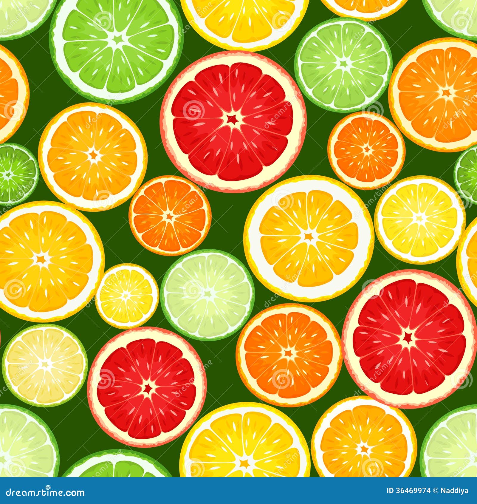 Seamless Background with Citrus Fruits. Stock Vector - Illustration of ...