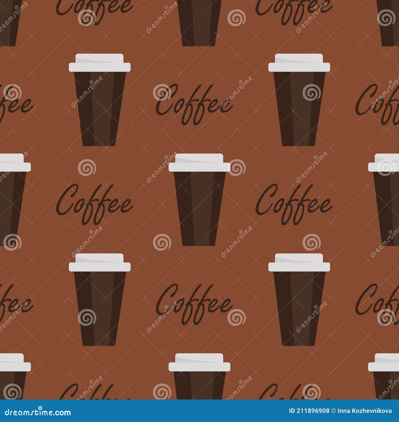 Seamless Background with Coffee Beans and Cups Stock Vector ...
