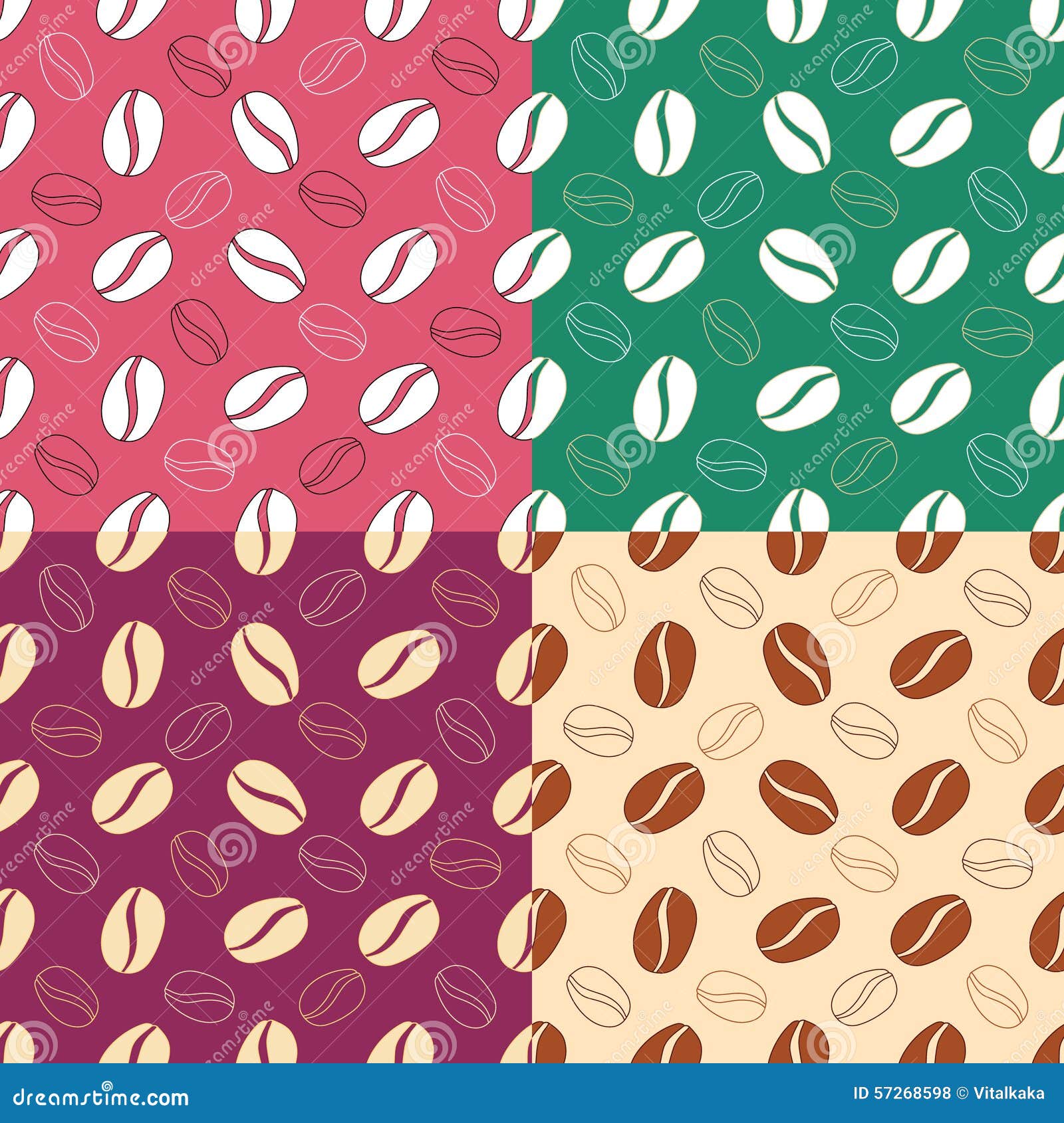 Seamless Background with Coffee Beans Stock Vector - Illustration of ...