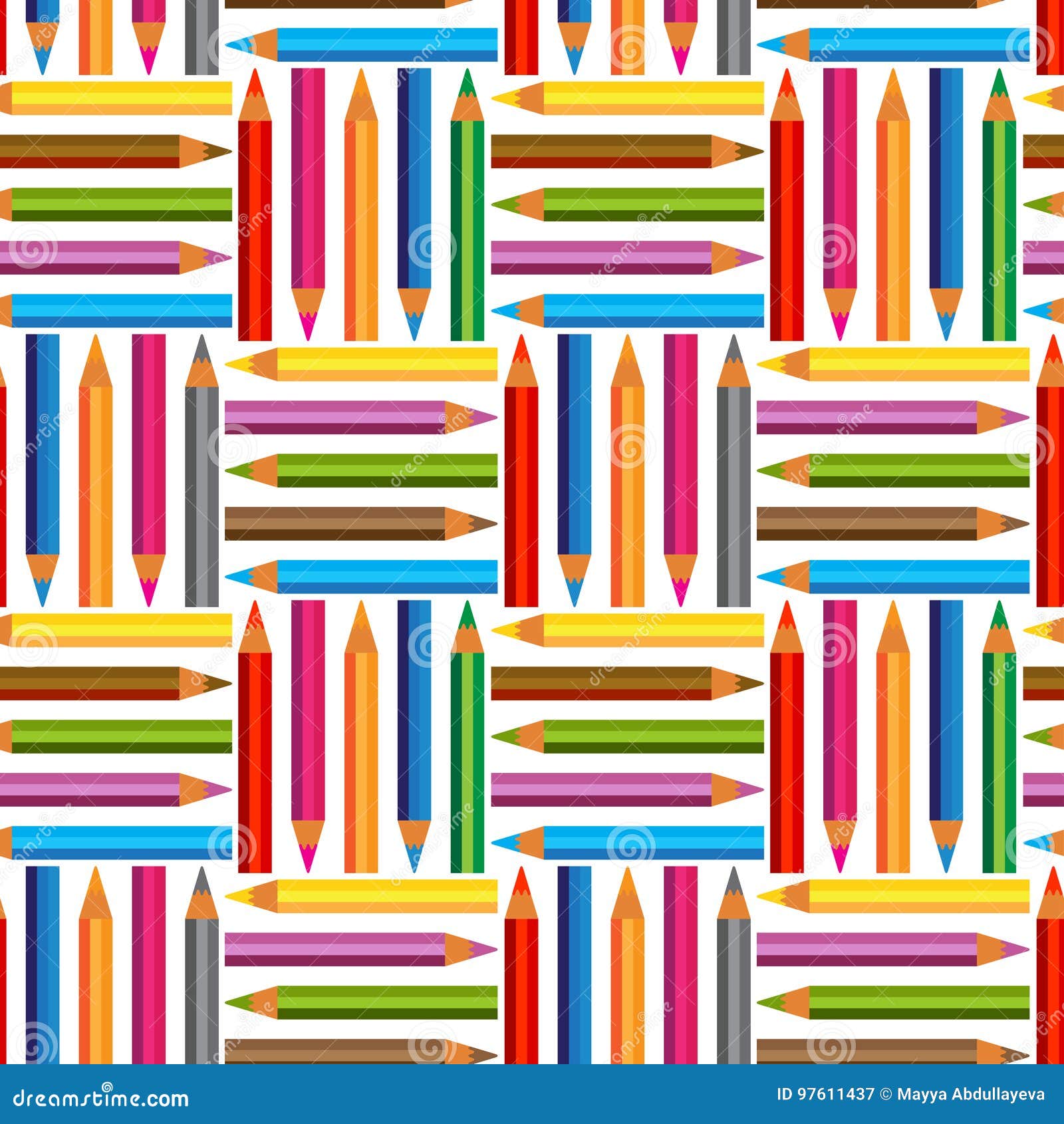 Seamless Background with Colored Pencils. Stock Vector - Illustration ...