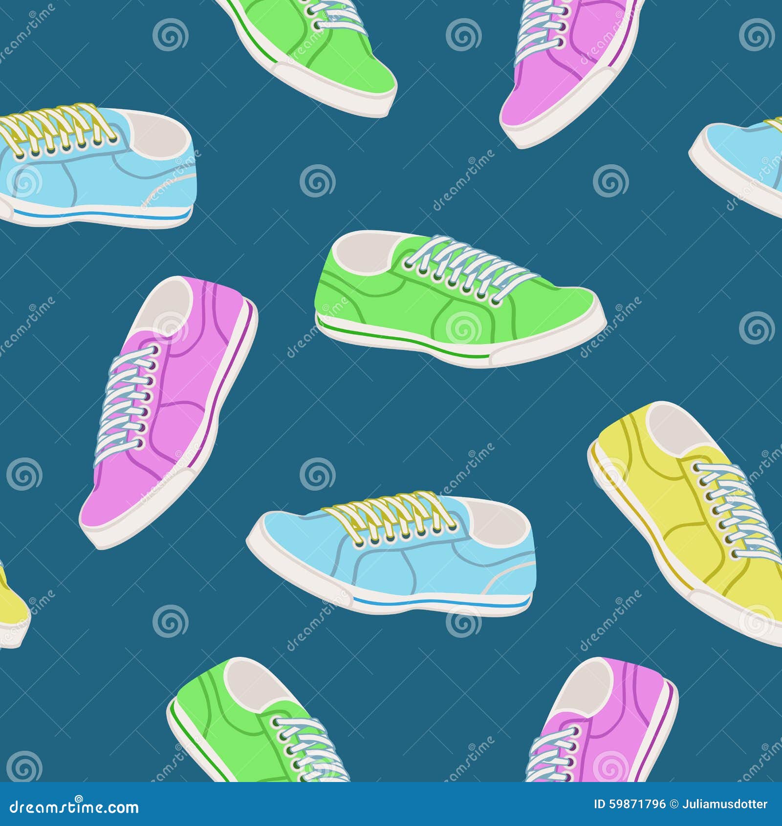 Seamless Background with Colored Trainers Stock Vector - Illustration ...